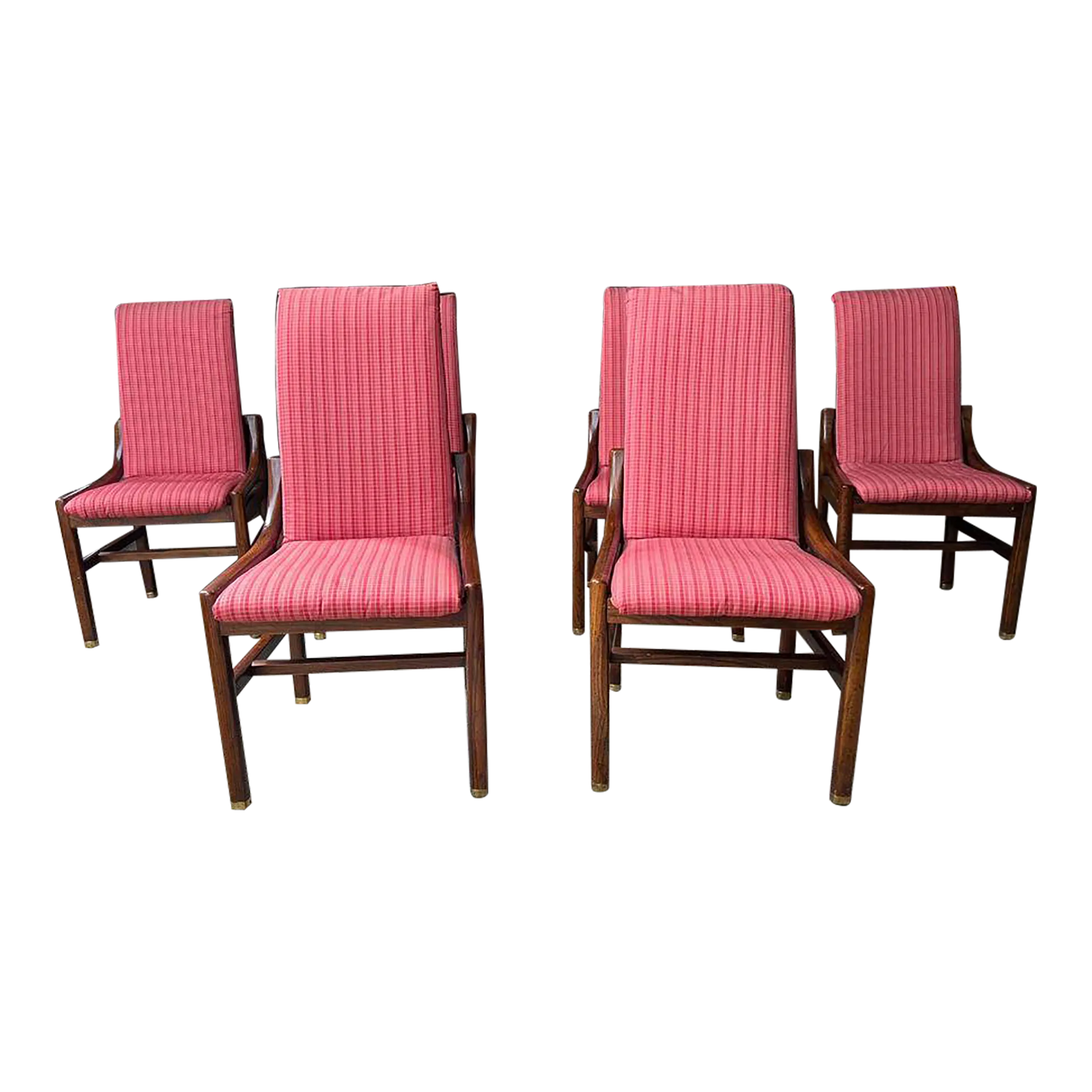 Vintage Set of Six Henredon Scene One Campaign Dining Chairs | Chairish