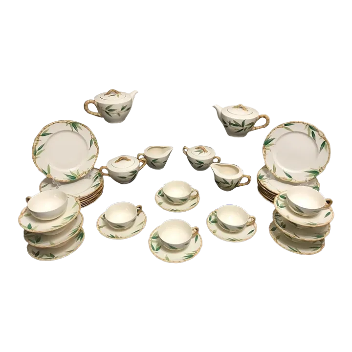 1950s Mid Century Maruta Ware Tropicana Bamboo / Leaves Hand Painted ...