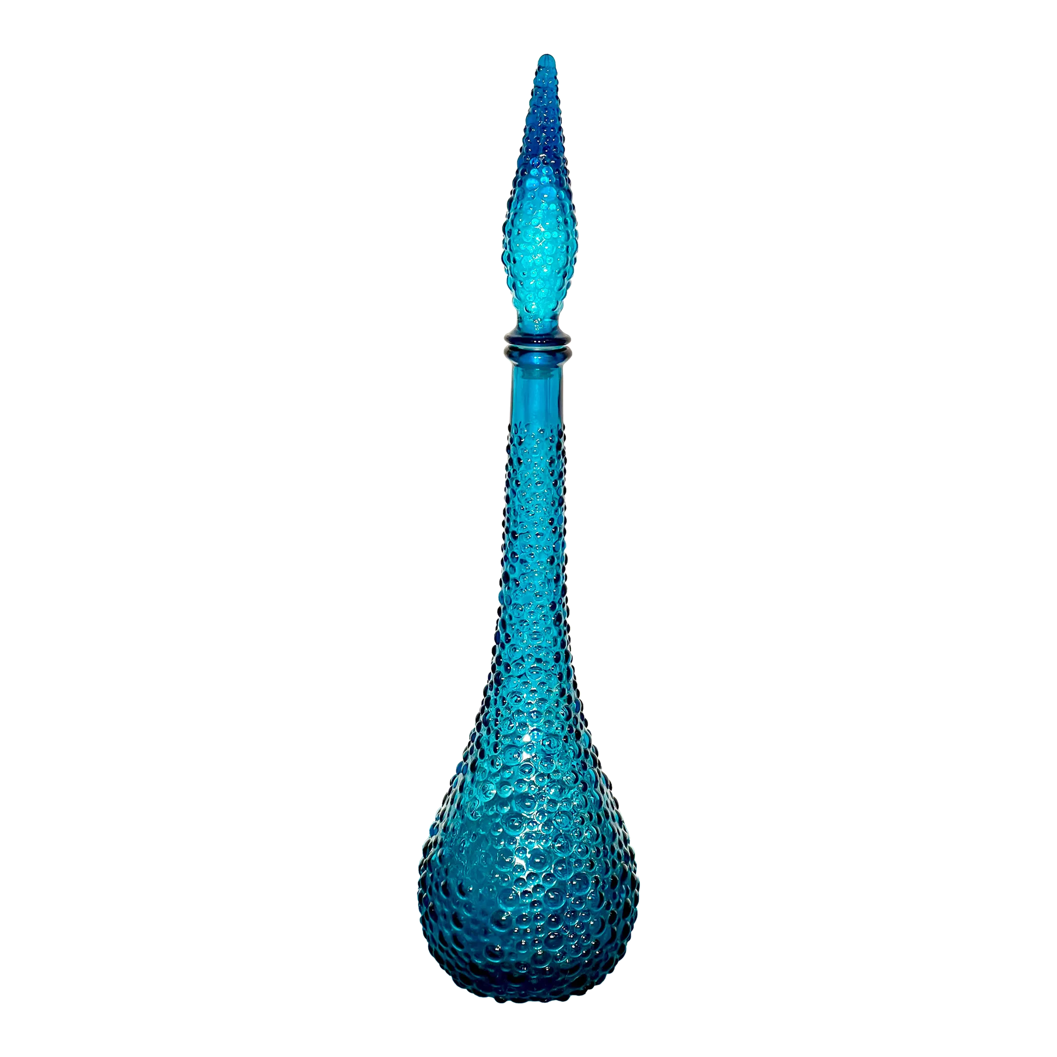Vintage Mid Century Italian Hobnail Genie Empoli Bottle With Stopper in ...