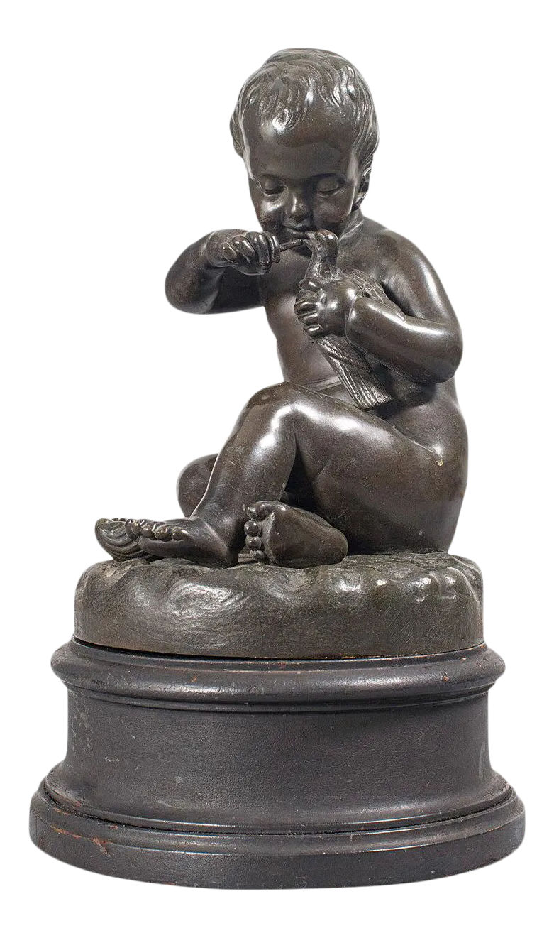 Late 19th Century French Bronze Cherub Putto | Chairish