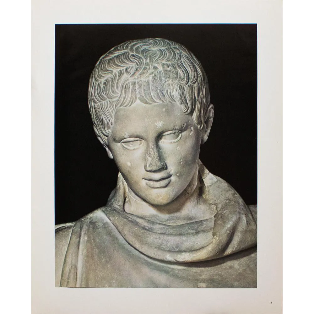"Head of Marble Statue of a Young Athlete Resting", Original 1940s ...
