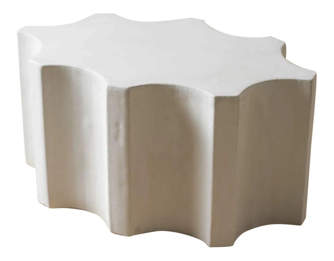 Cast Stone Fluted Cocktail Table | Chairish