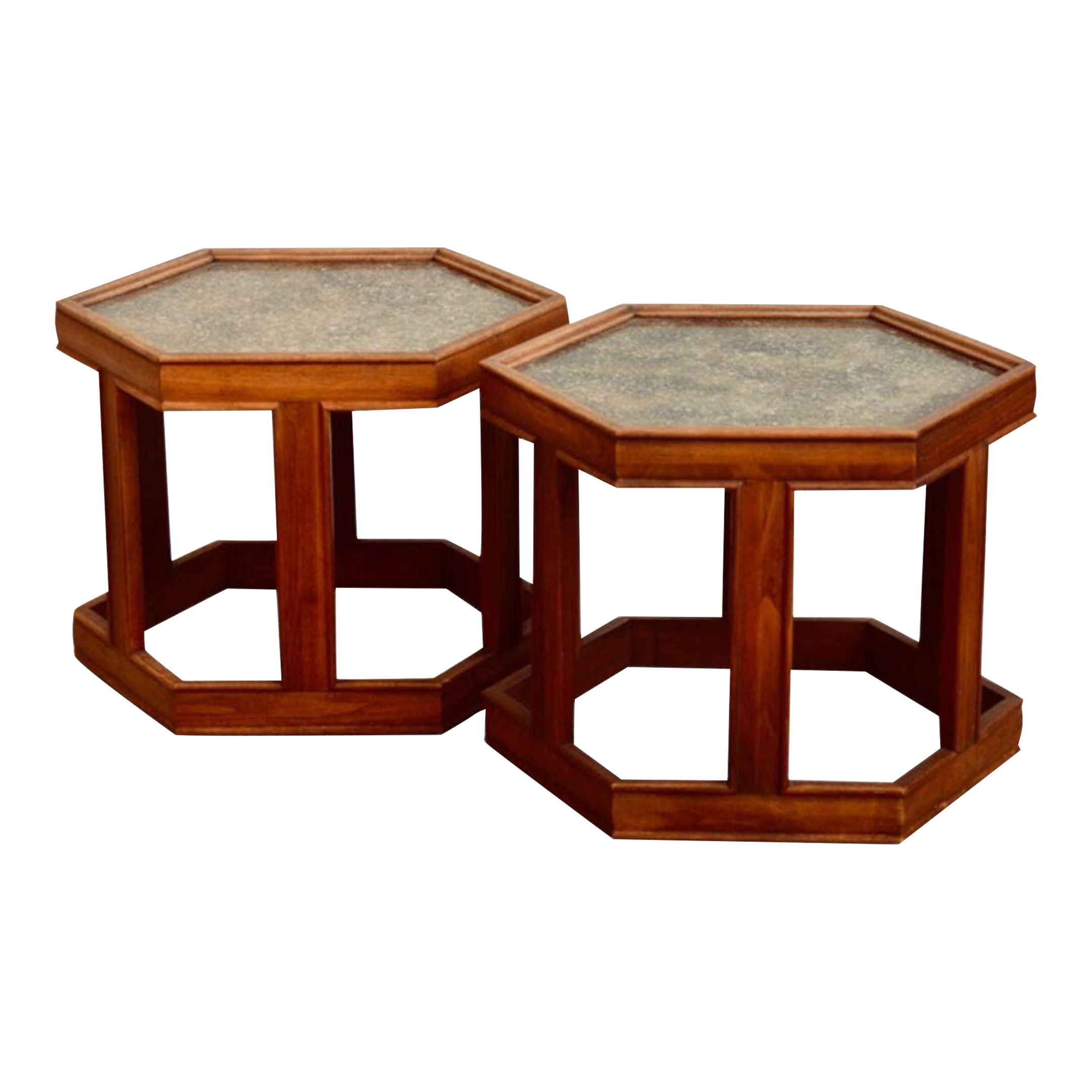 1960s Pair of Hexagonal 'Domino' Side Tables by John Keal for Brown ...