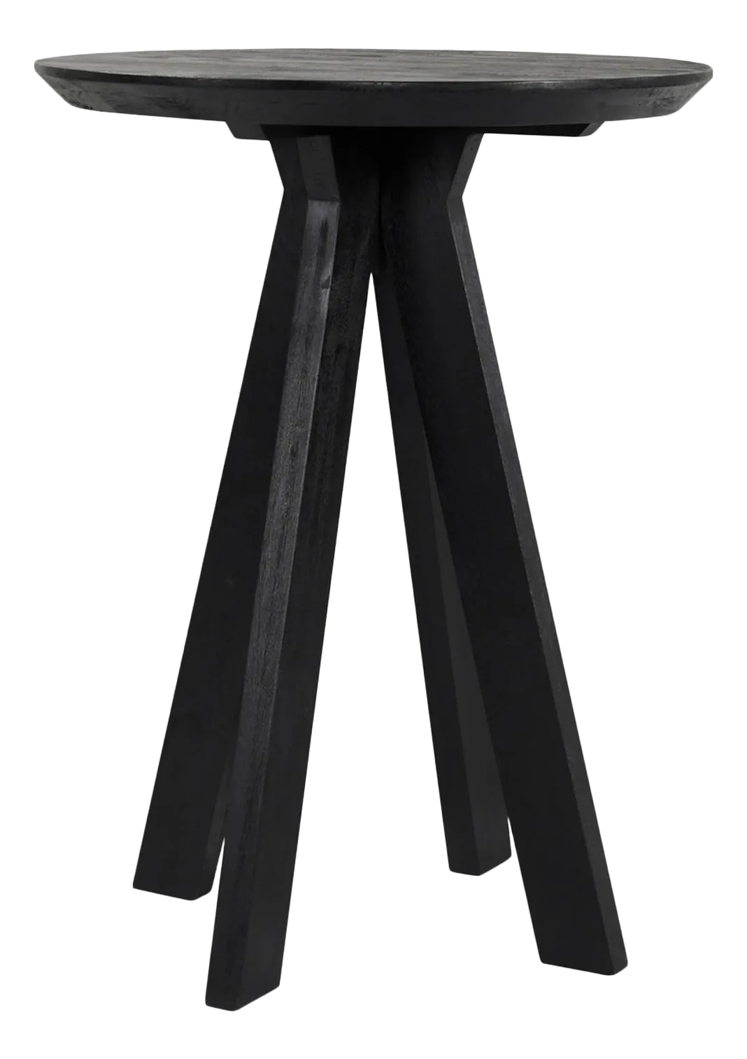 Black Mango Wood Round Bar Table | Chairish