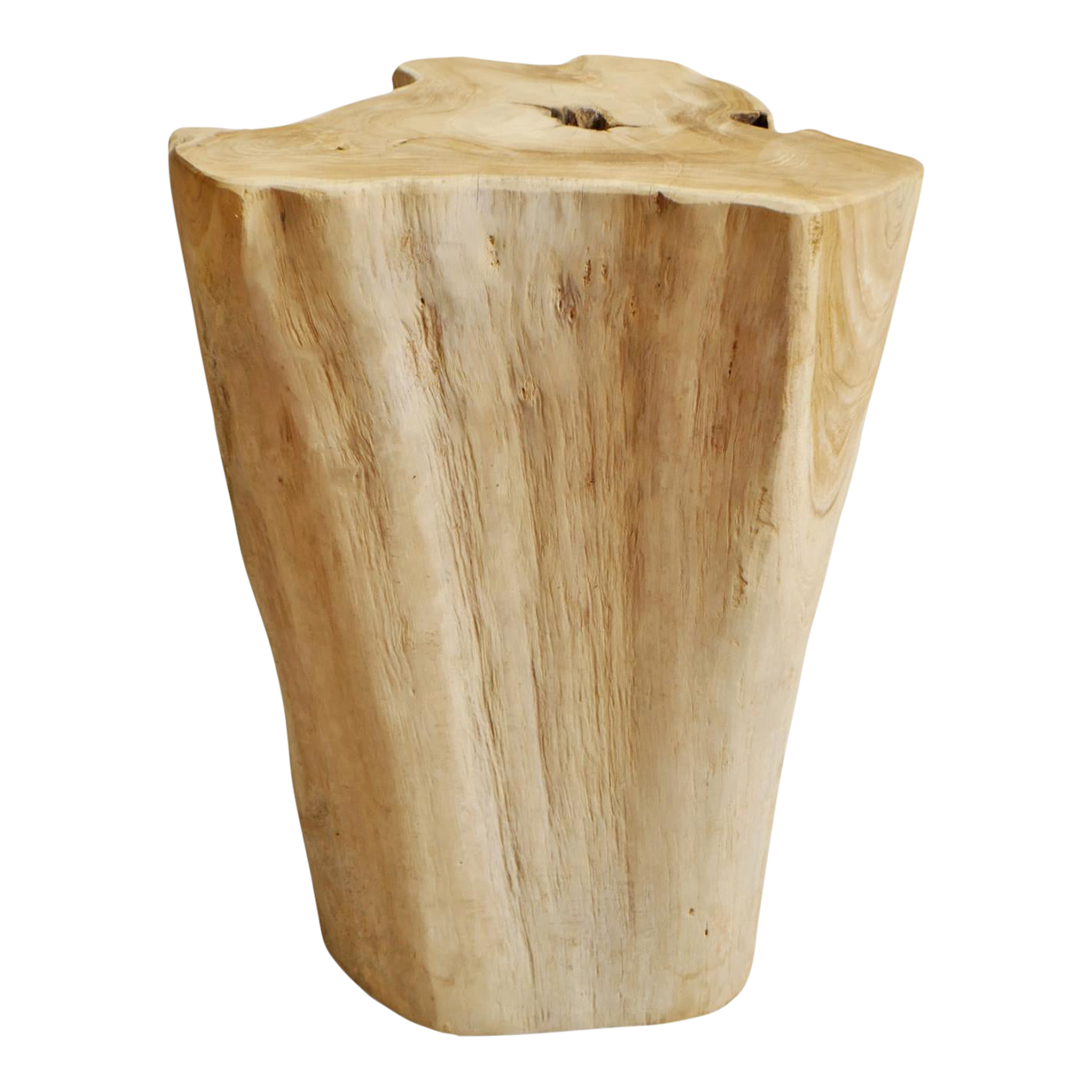 Organic Raw Teak Side Table | Chairish