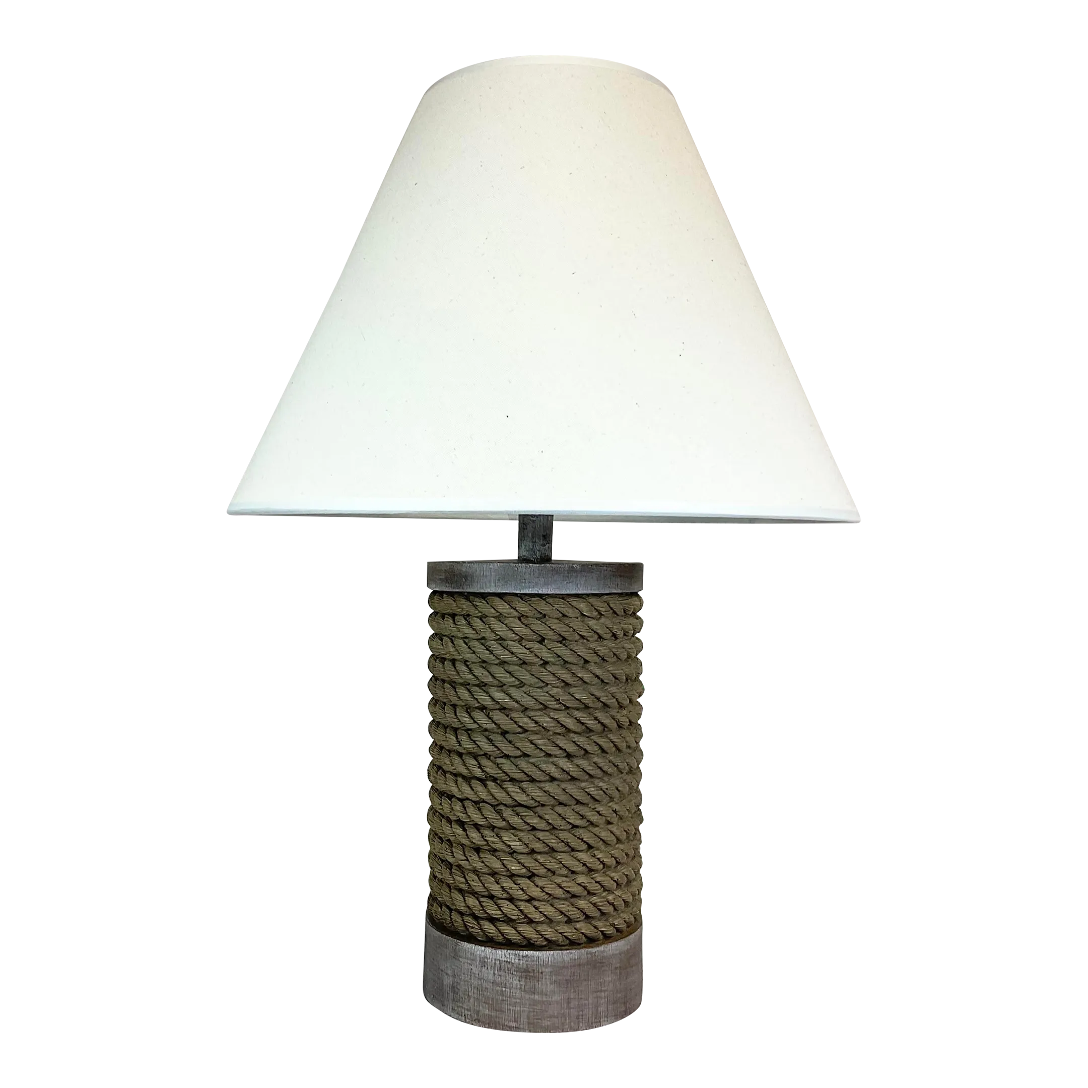 1980s Vintage Coastal Boho Chic Rope Table Lamp | Chairish