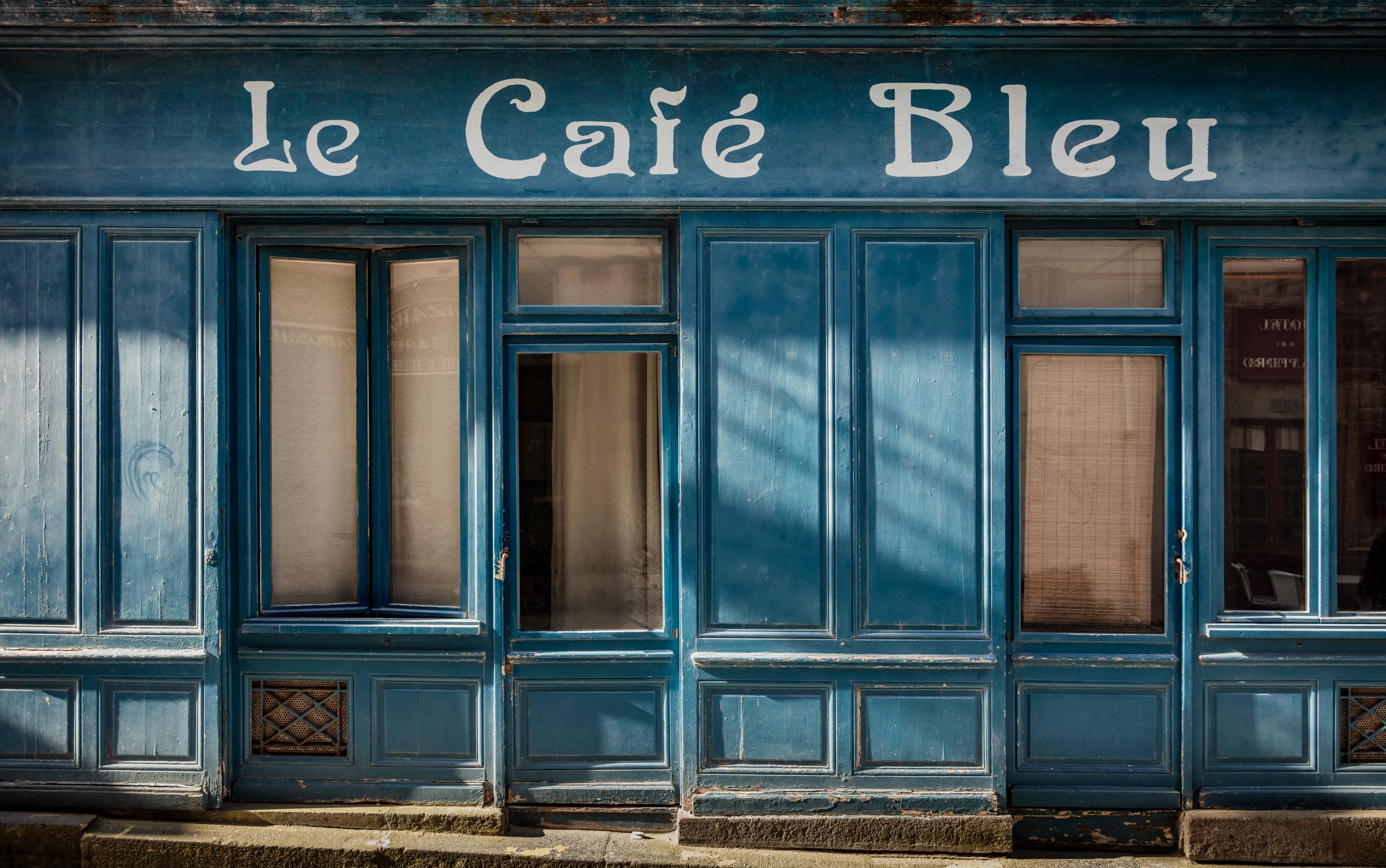 "Le Café Bleu II" Contemporary Storefront Photograph by Guy Sargent ...
