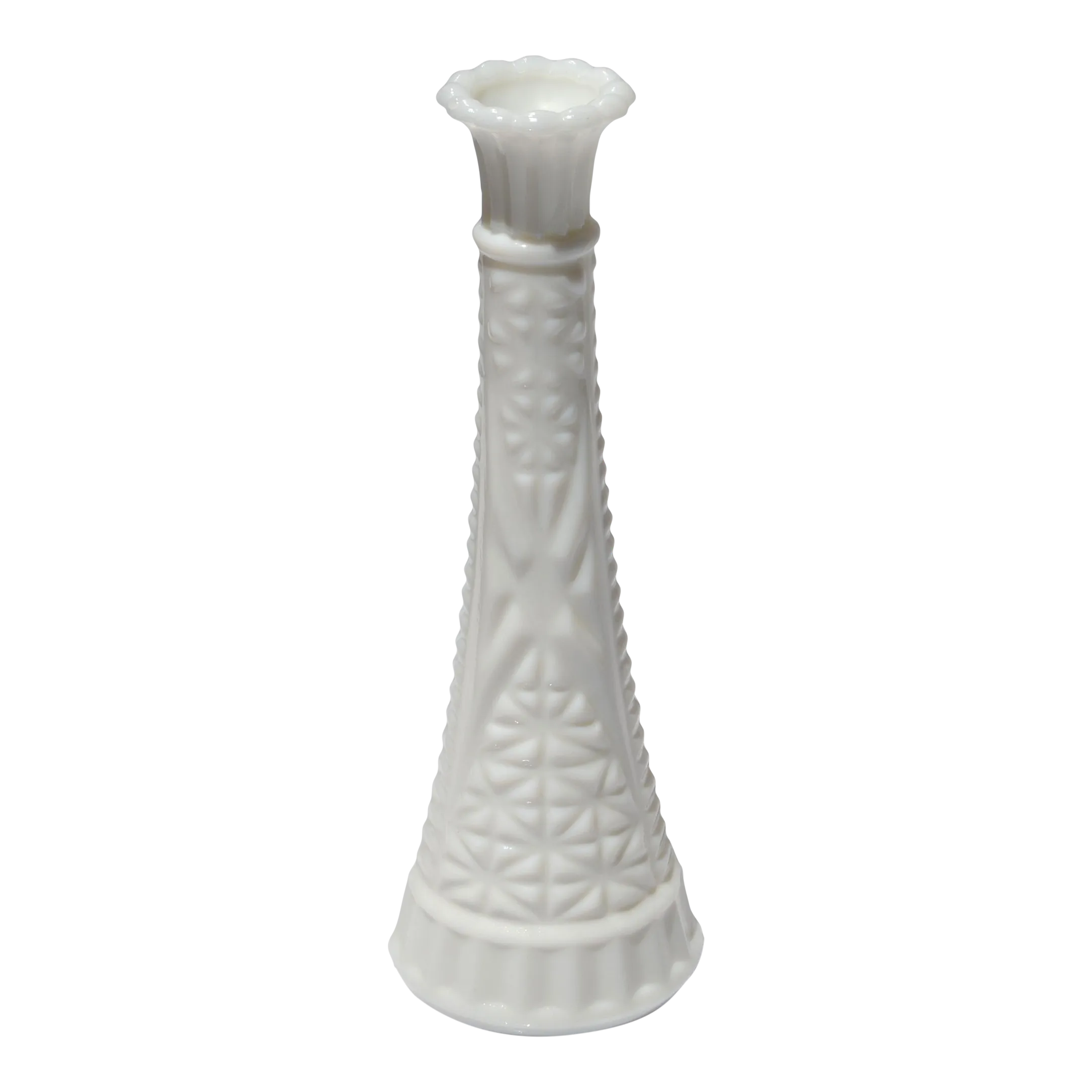 Mid-Century Modern Collectibles White Milk Glass Vase Candle Holder ...