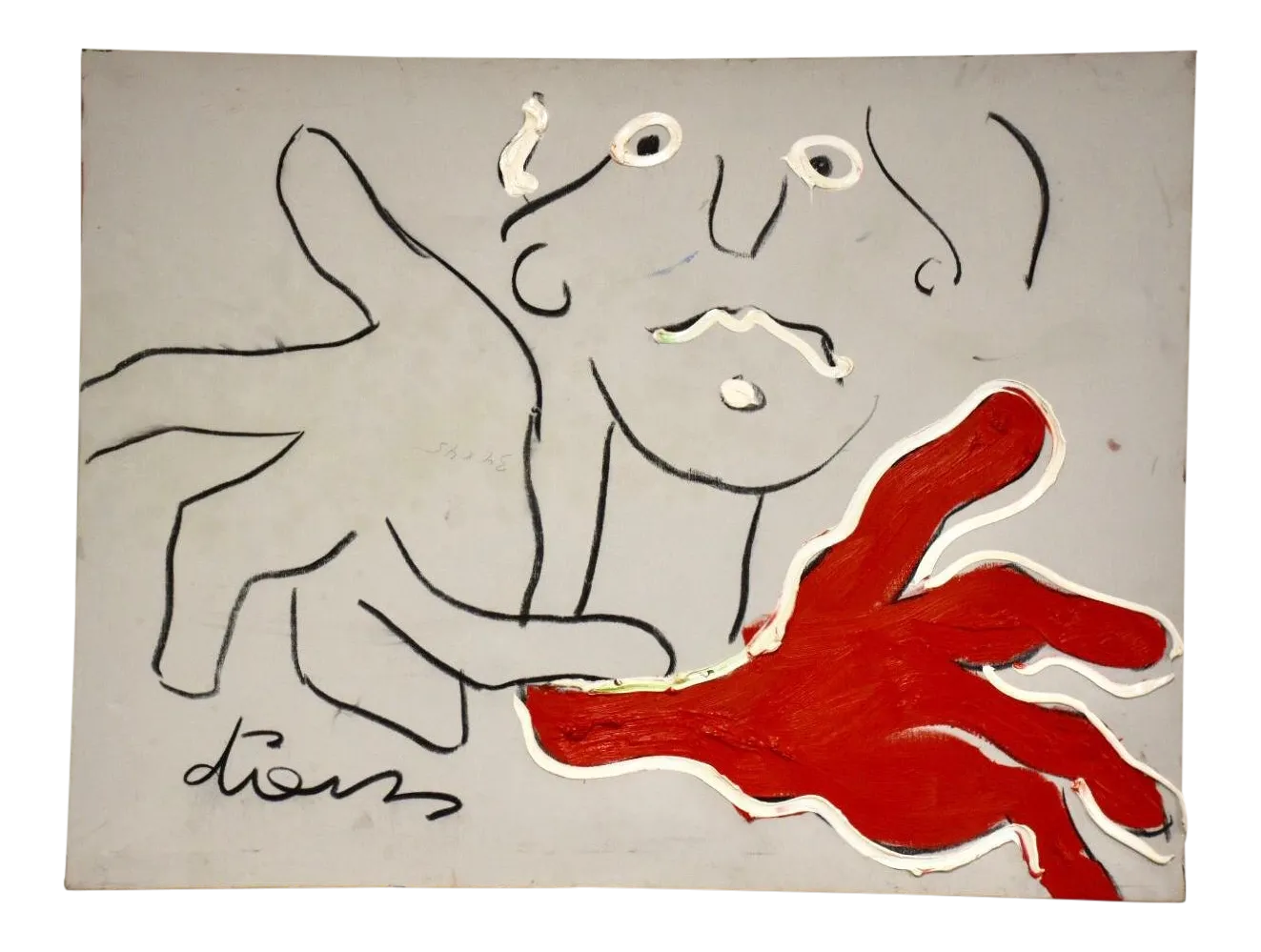 1980s Peter Diem Oil on Canvas Self Portrait | Chairish