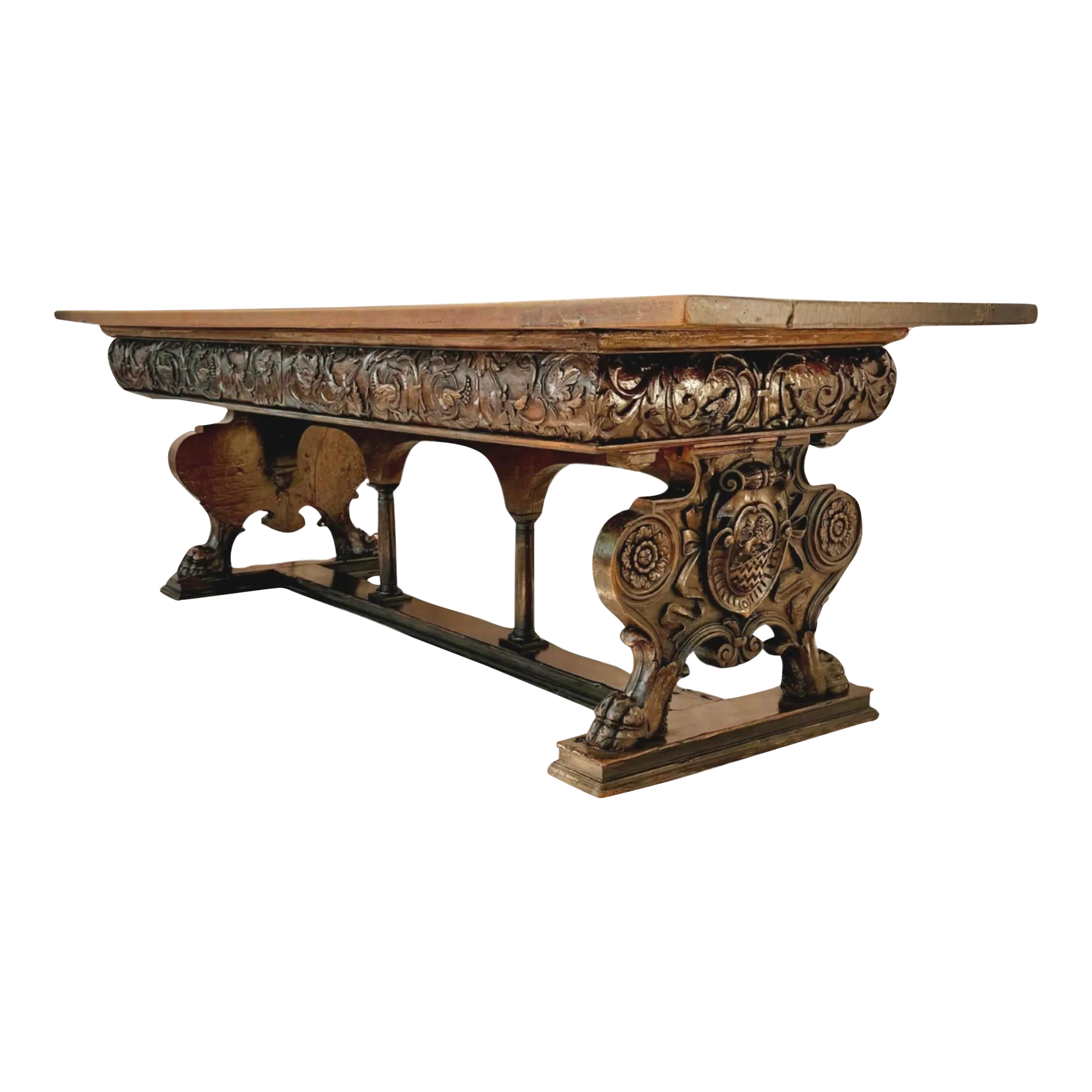 Magnificent 17th Century Italian Renaissance Walnut Trestle Table ...