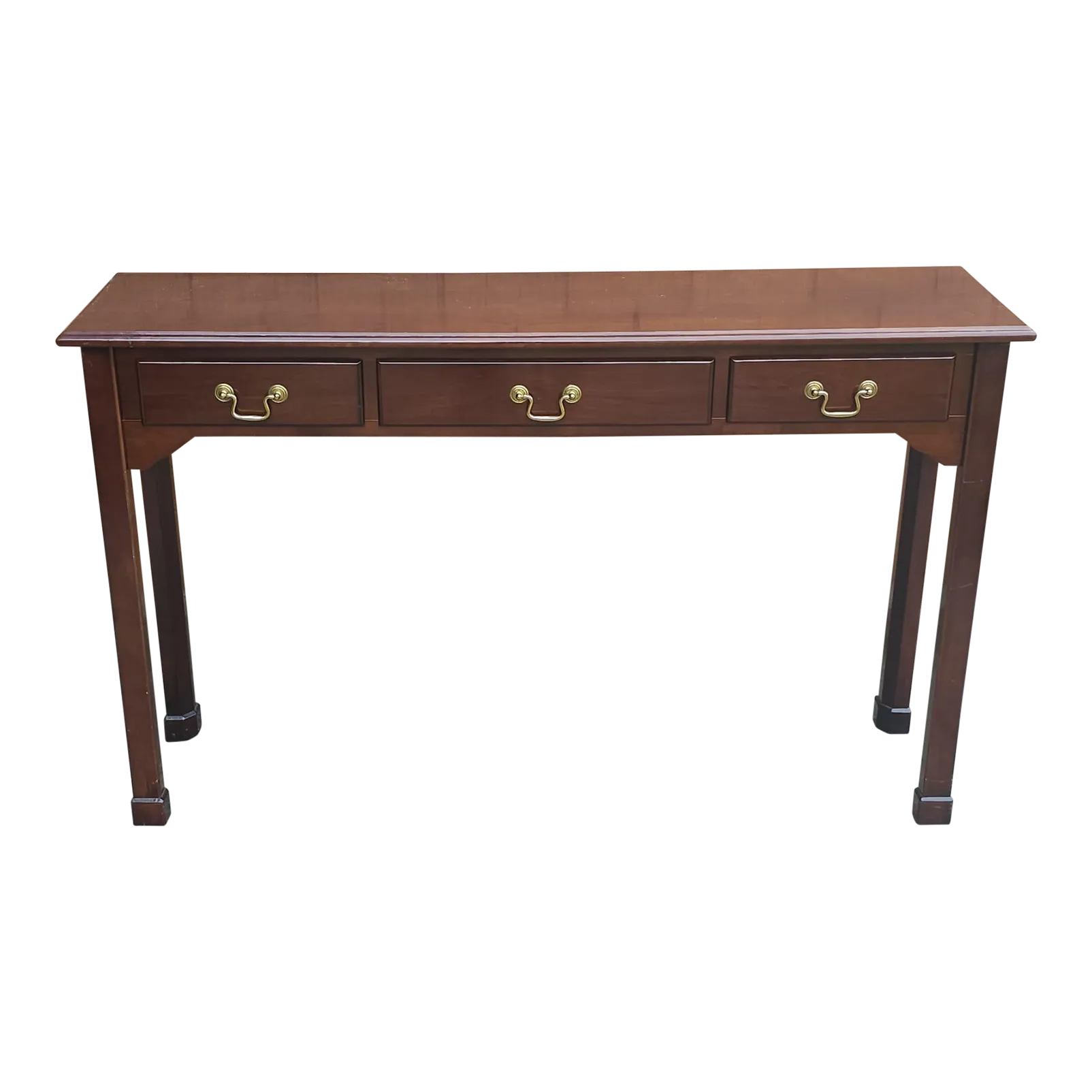 Late 20th Century Chippendale Style Mahogany Console Table | Chairish