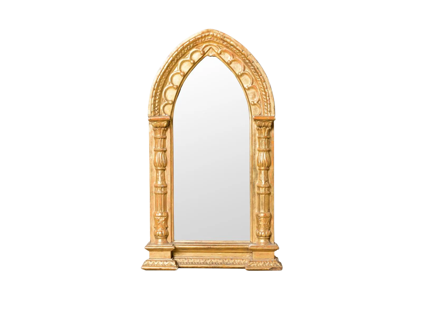 Antique Gothic Gold Frame Wall Mirror | Chairish