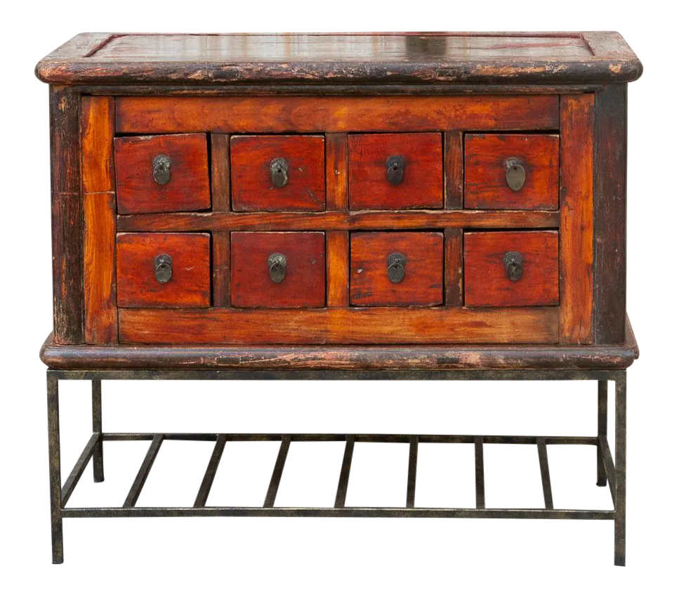 19th Century Primitive Chinese Dresser on Stand | Chairish