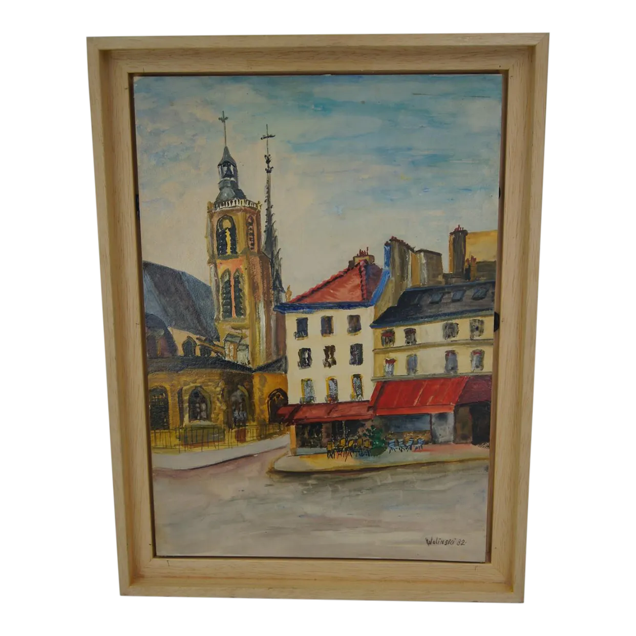 1980s Georges Wolinski "View of Paris" French Cityscape Oil Painting on ...