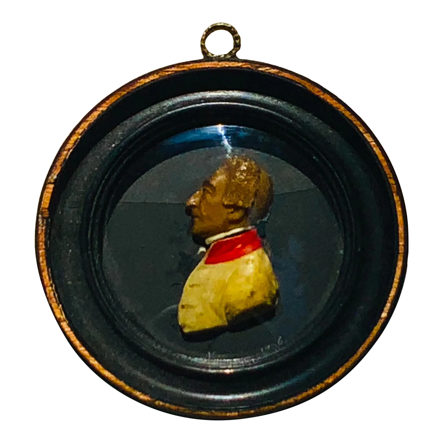 18th C American Wax Portrait of a Soldier in a Shadowbox Frame | Chairish
