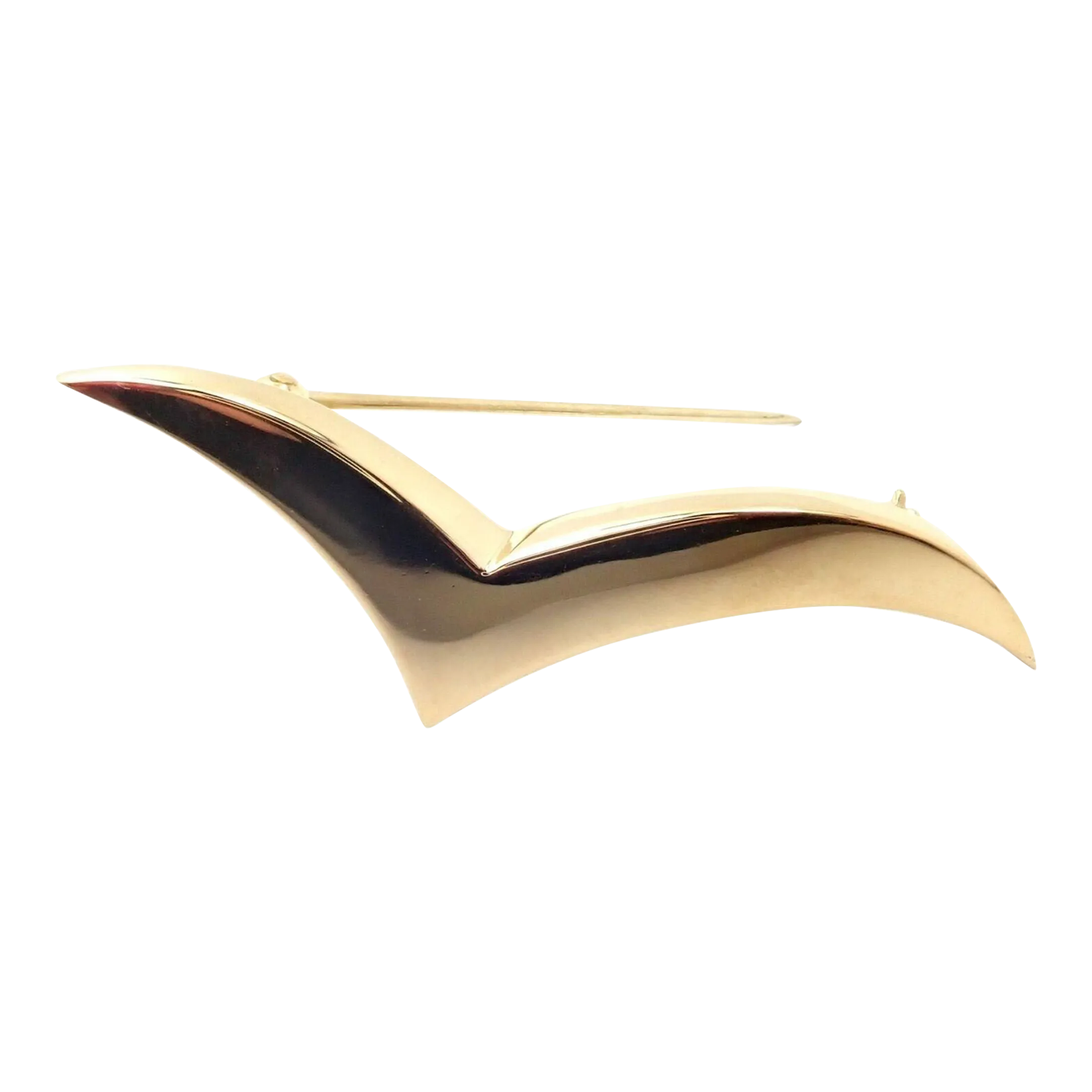 Tiffany & Co. 18k Yellow Gold Seagull Bird Pin Brooch | Chairish