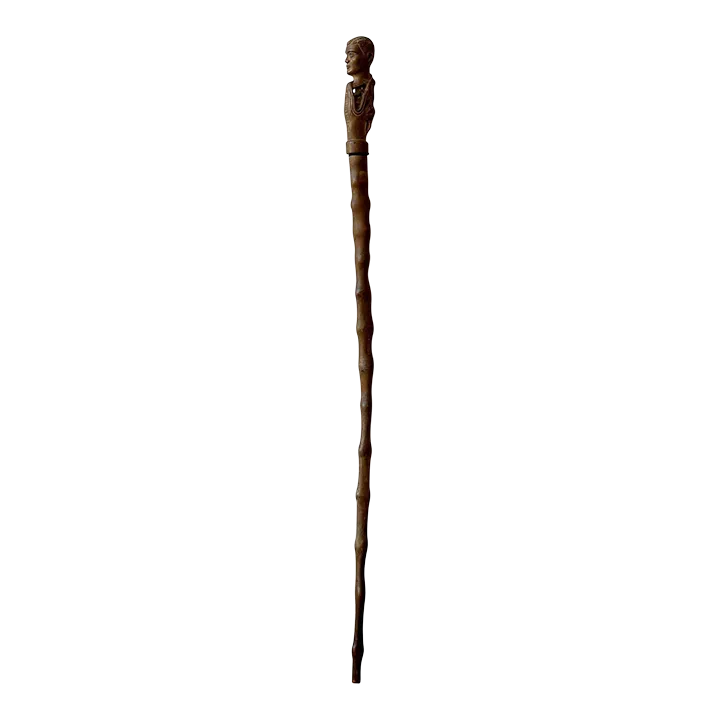 Antique Rare Hand-Carved Portrait Walking Stick With "Filipino" Script ...