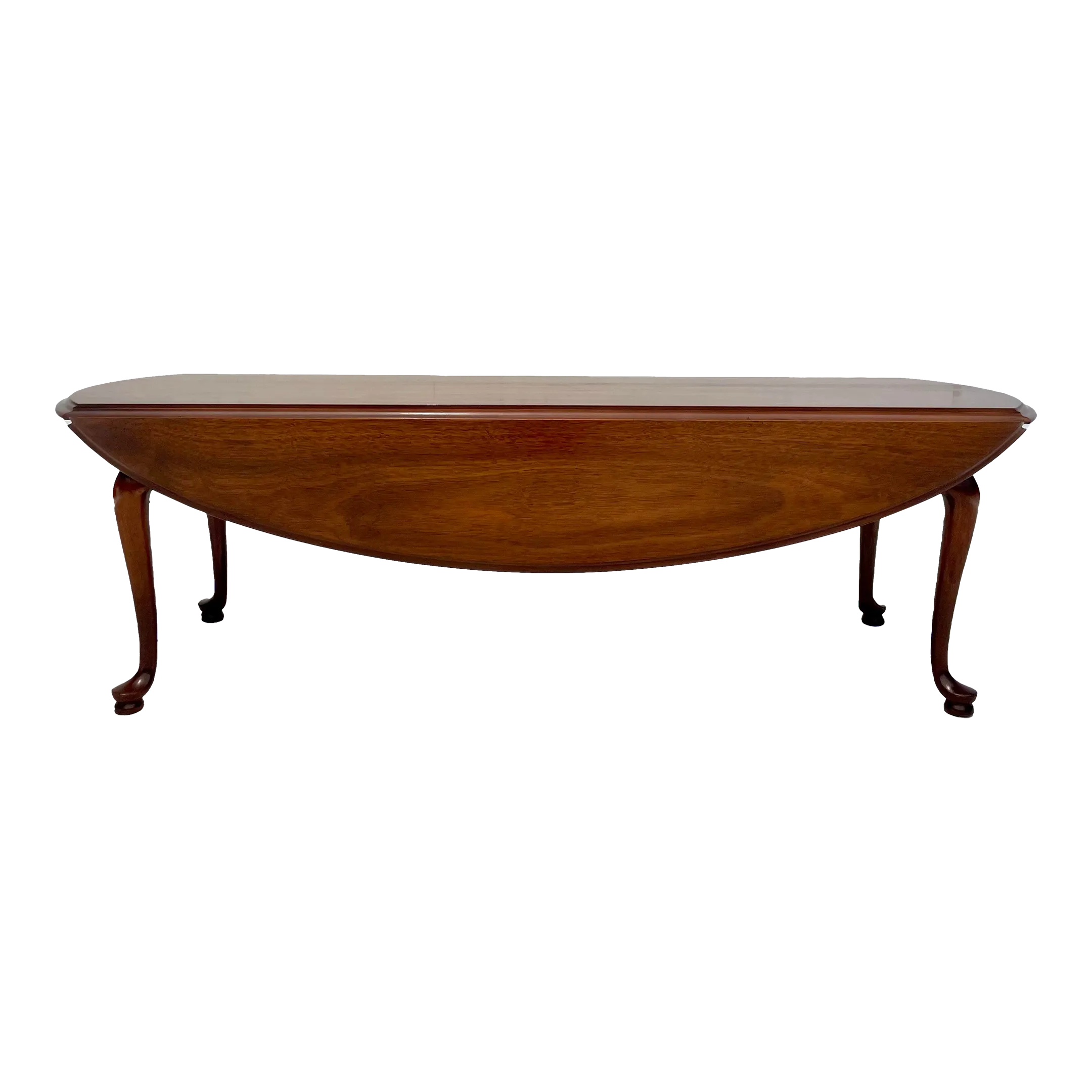 1960's Drexel Heritage Queen Anne Drop-Leaf Oval Coffee Table | Chairish