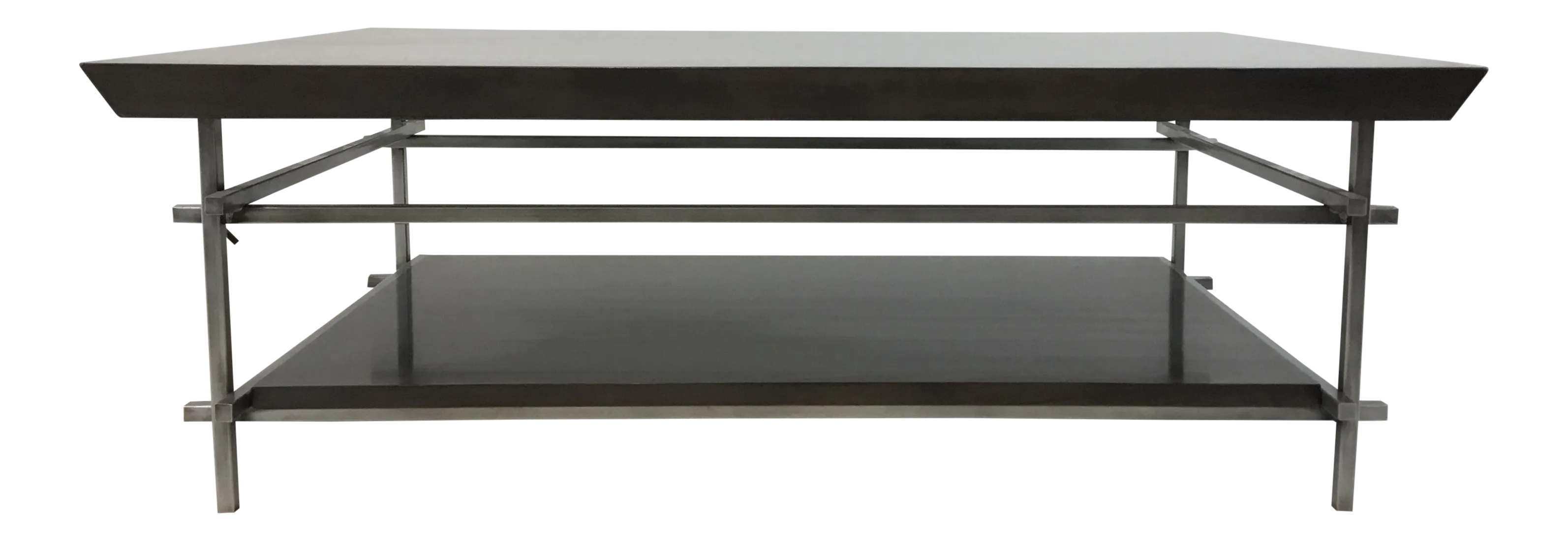 Modern Swaim Co. Lacquered Charcoal Rye Cocktail Table | Chairish