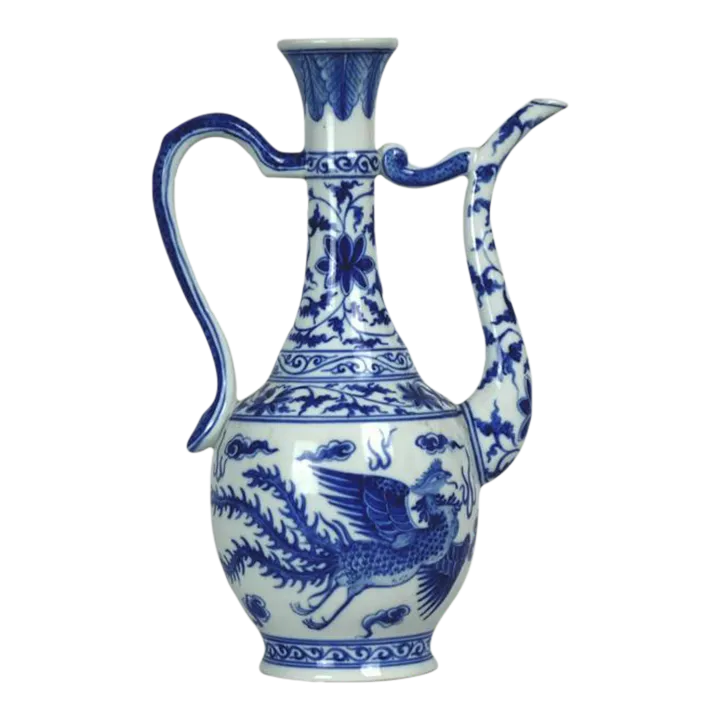 18th Century Chinese Porcelain Ewer with Marking on the Bottom | Chairish