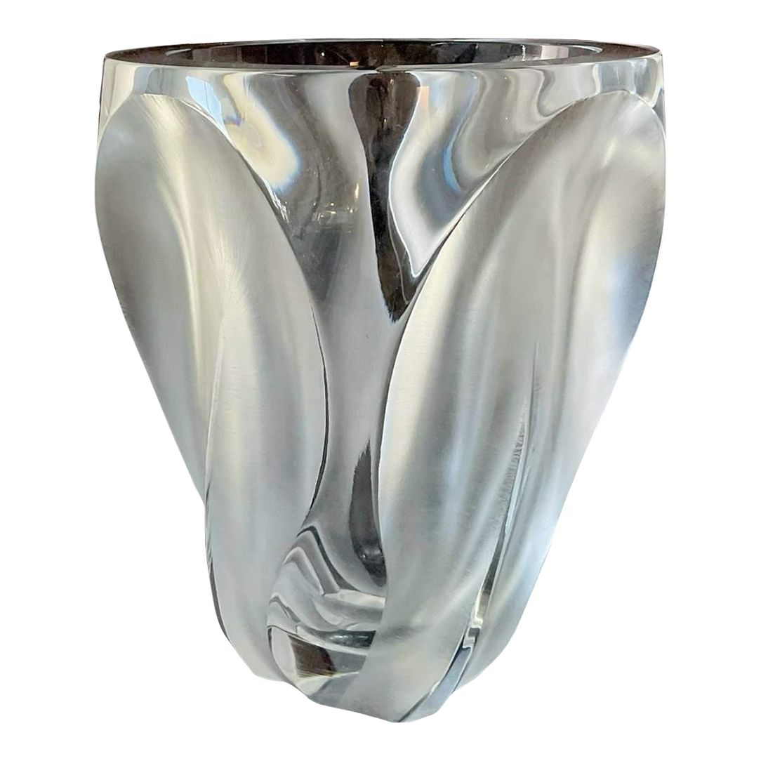 Vintage Lalique Ingrid French Crystal Vase, Signed | Chairish