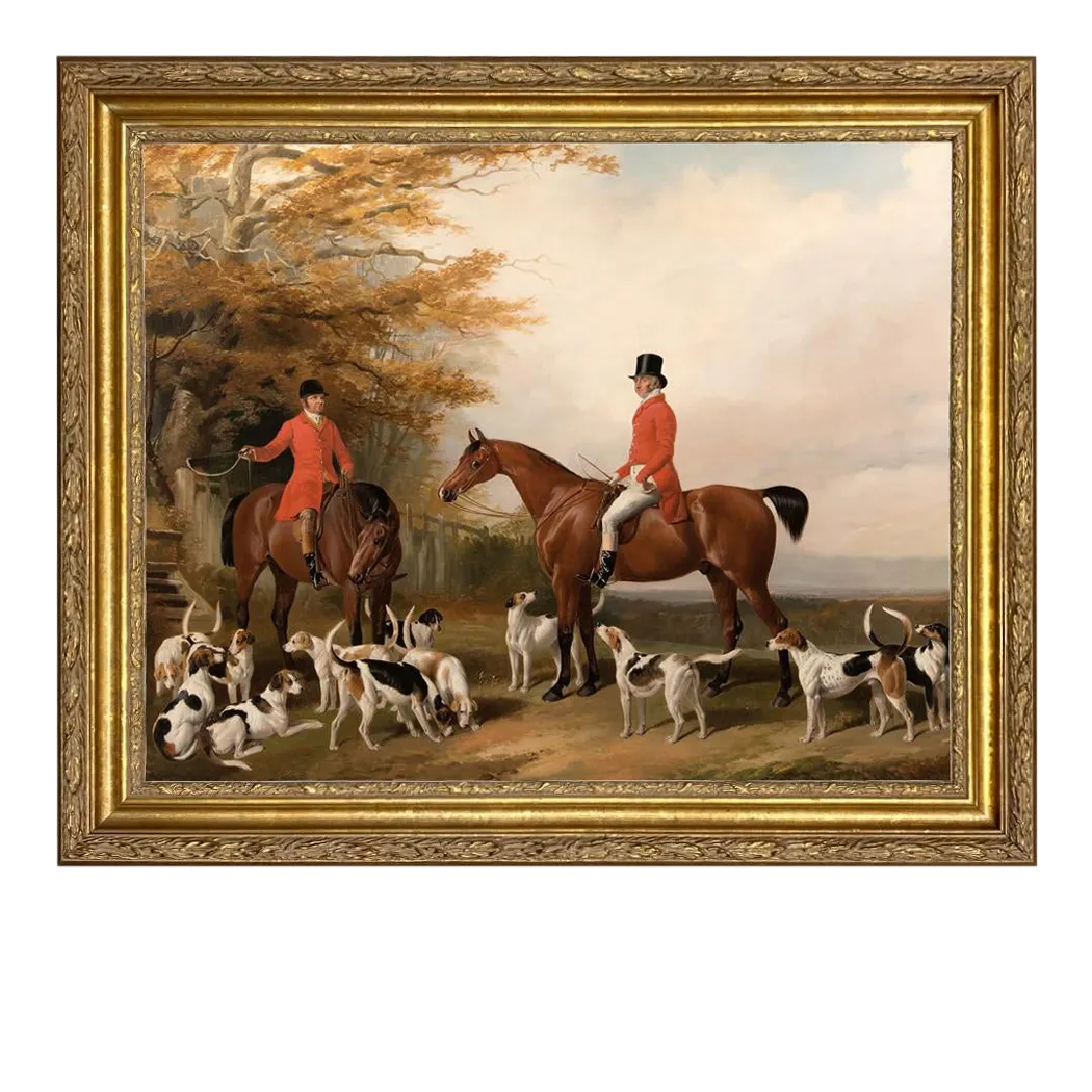 "The Meeting" Contemporary Reproduction Print on Canvas of a Fox Hunt ...