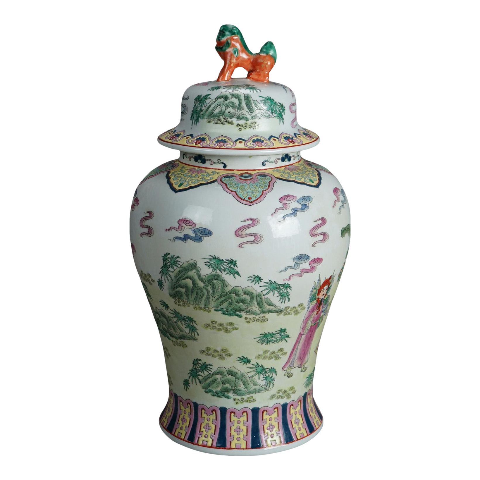 Large Porcelain Chinese Urn with Hand Enameled Decoration 20th Century ...