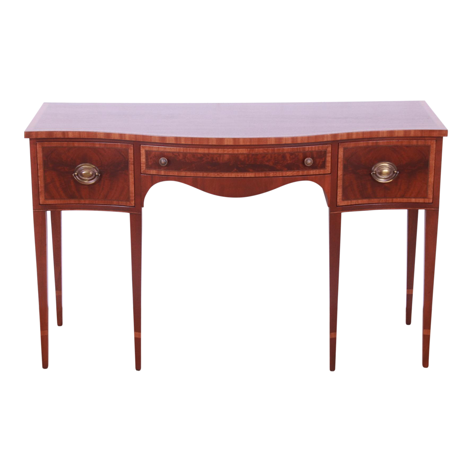 John Widdicomb Georgian Banded Mahogany Serpentine Sideboard Credenza ...