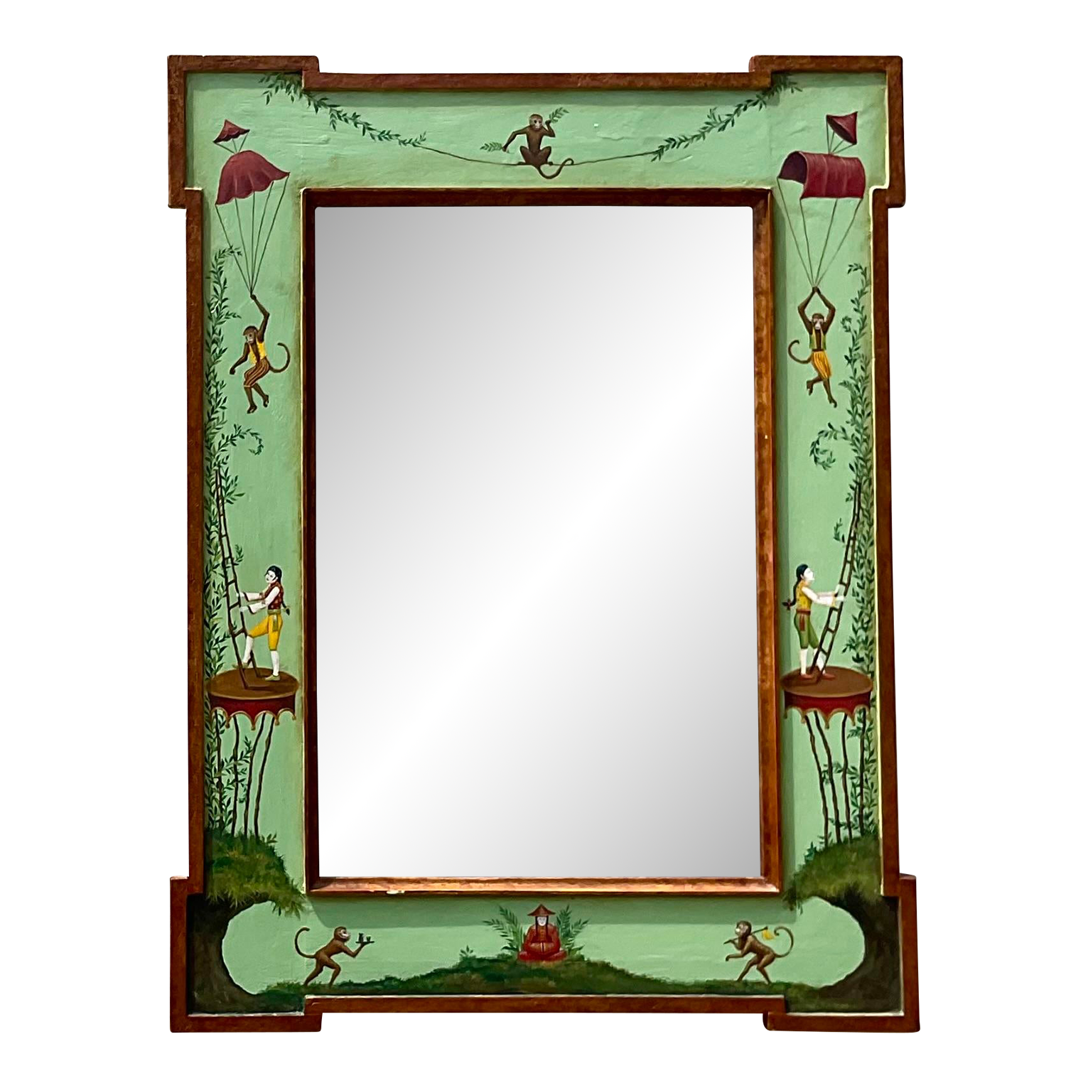 Vintage Regency Hand Painted Circus Mirror | Chairish