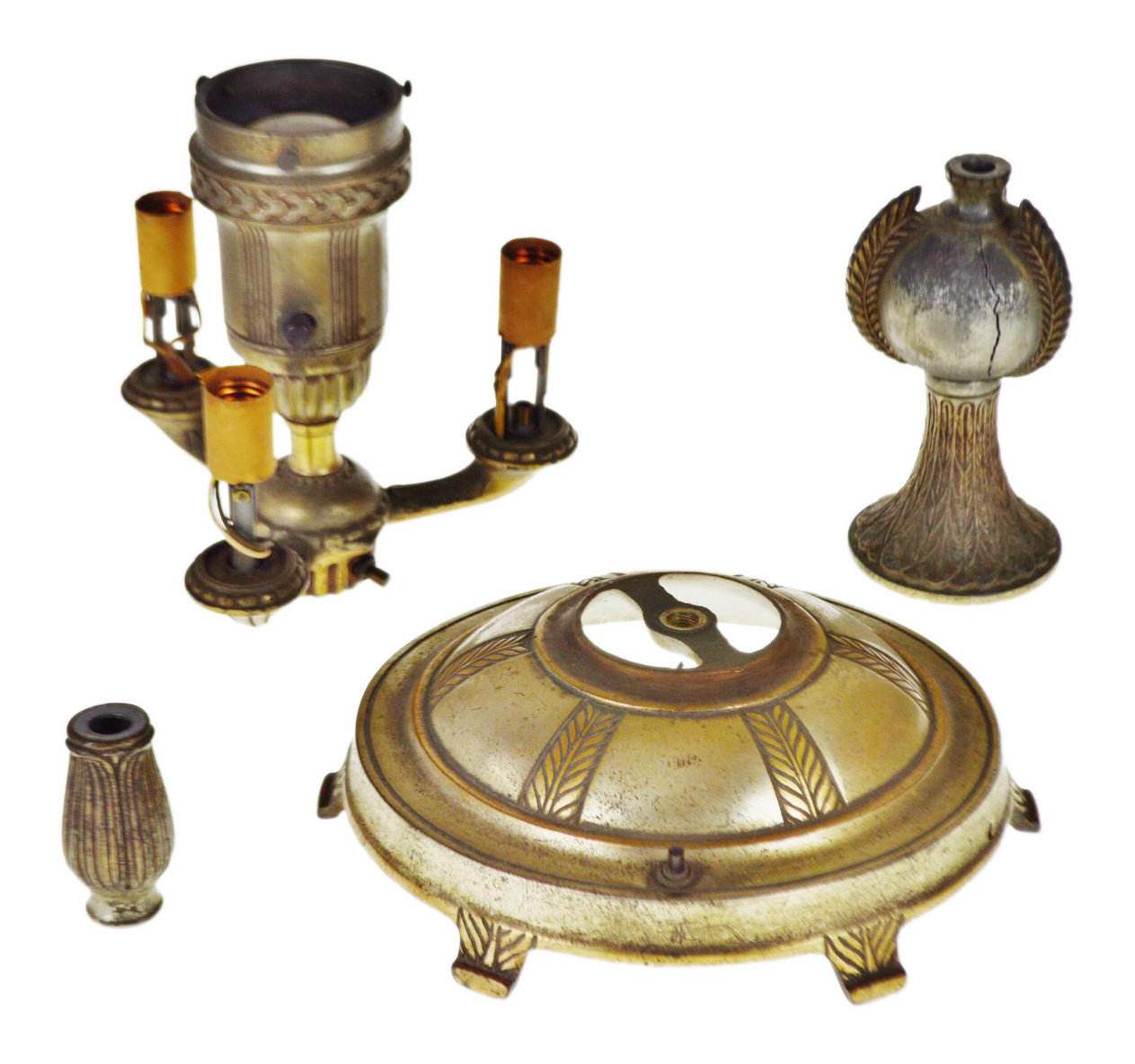 Vintage Cast Metal Colonial Premier Floor Lamp Parts - Set of 4 | Chairish