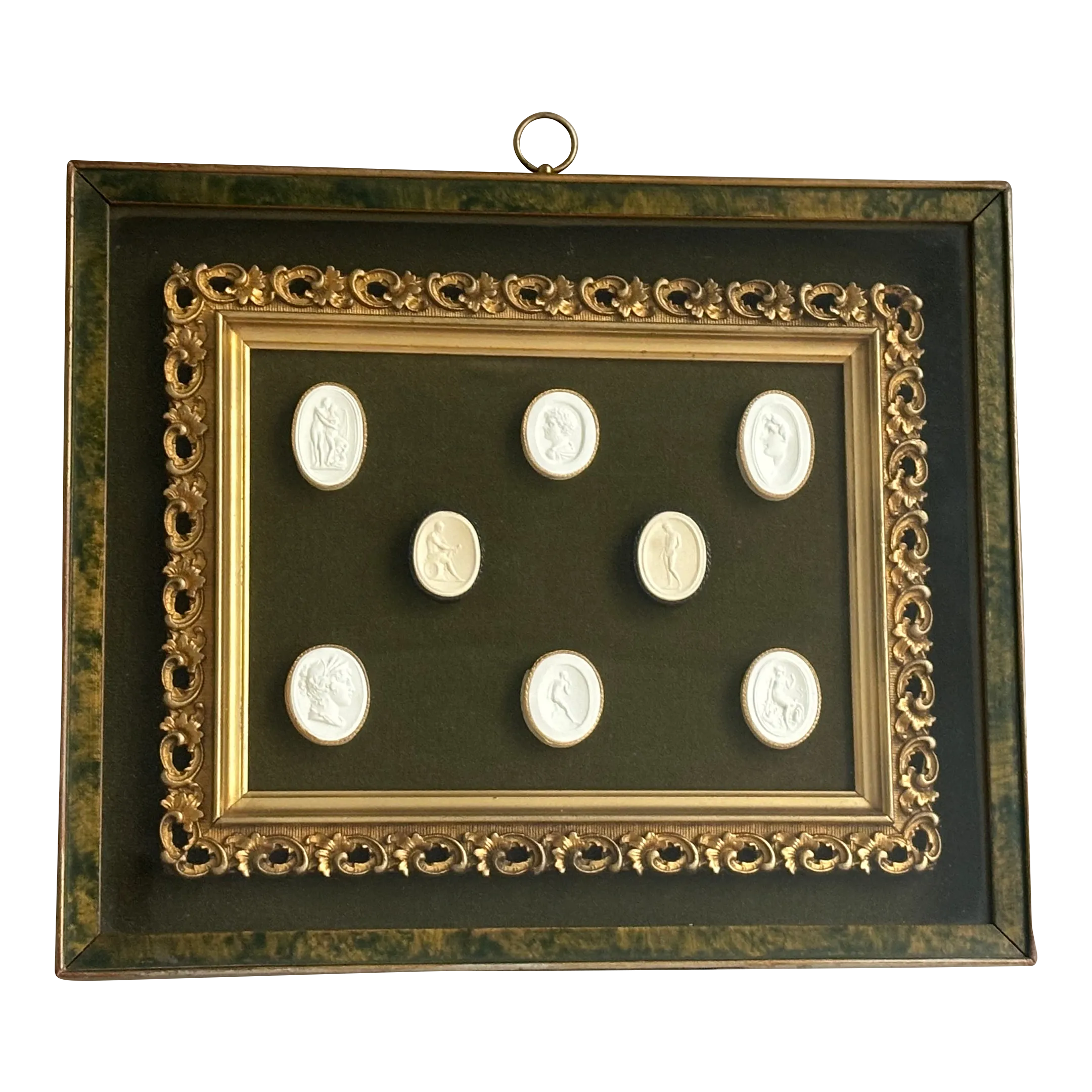 19th Century Grand Tour Neoclassical Plaster Intaglios Mounted & Framed ...