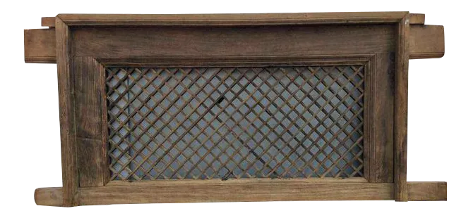 19th Century Antique Chinese Elm Screen Window With Mounting Frame ...