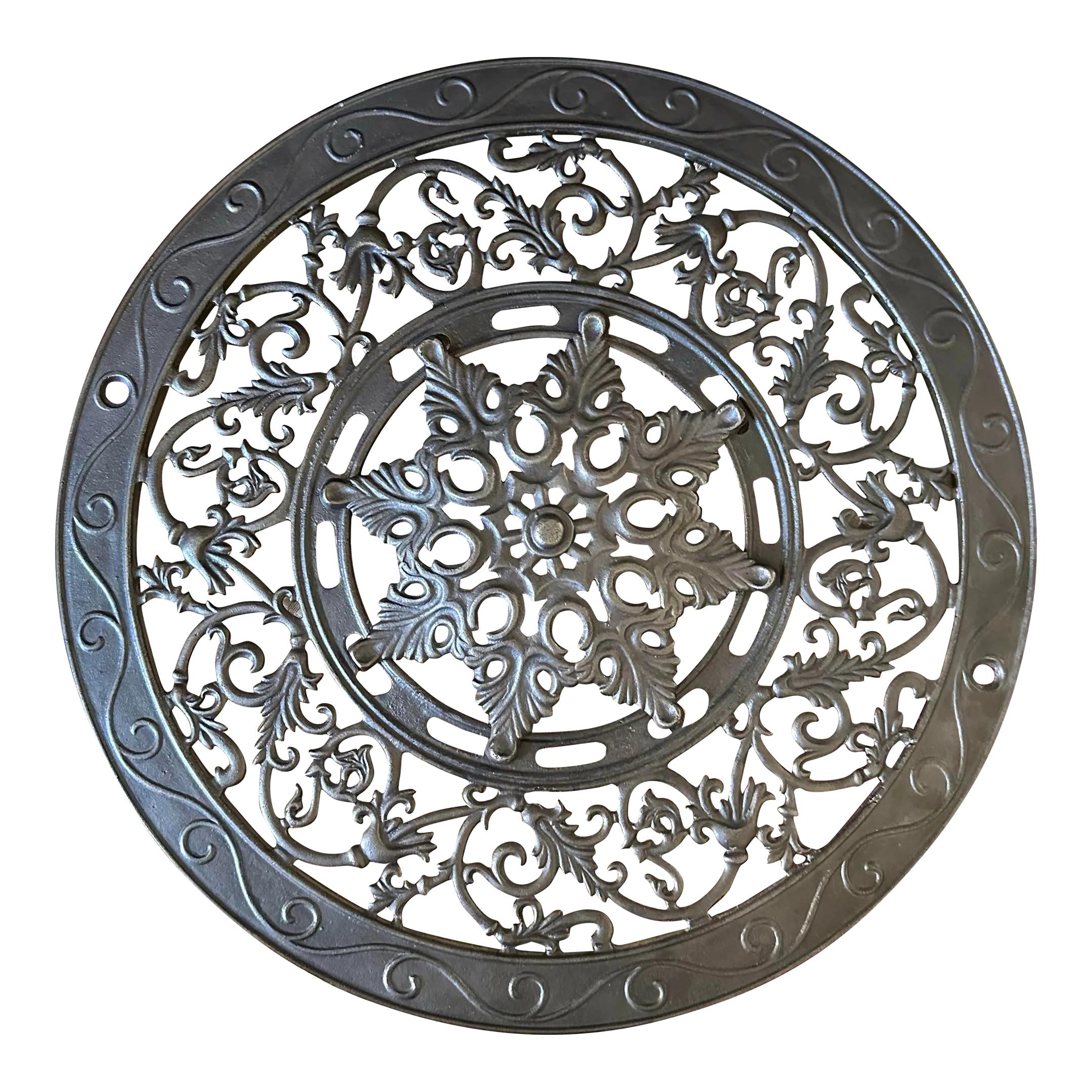Antique Round Cast Iron Heat Register Victorian Grate | Chairish