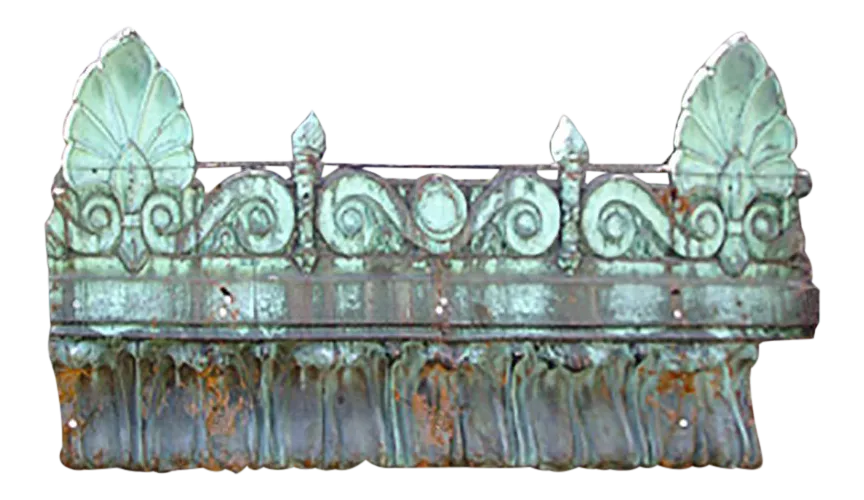 Antique Beaux-Arts Style Repousse Oxidized Copper Building Fragment ...