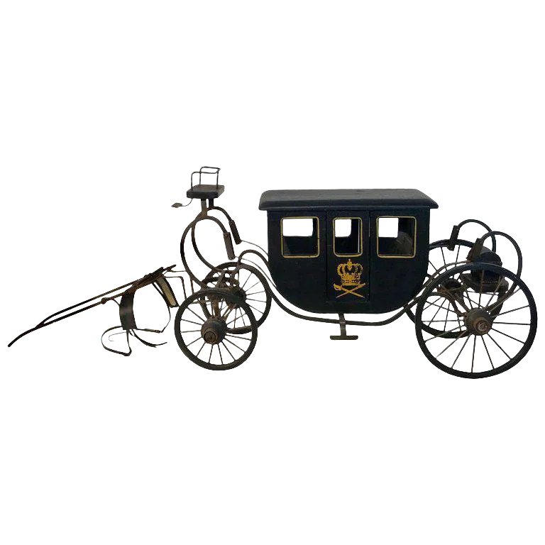 Early 20th Century Model of a Royal Carriage / Framed Chinese Silk ...