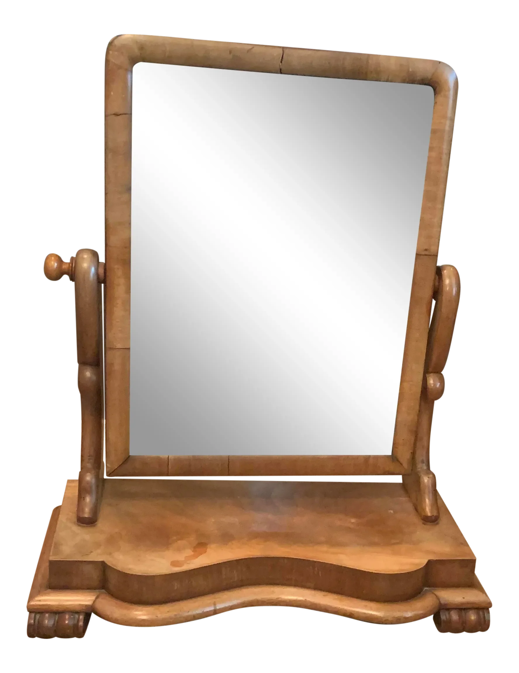 Antique Tilting Wooden Shaving Vanity Mirror | Chairish