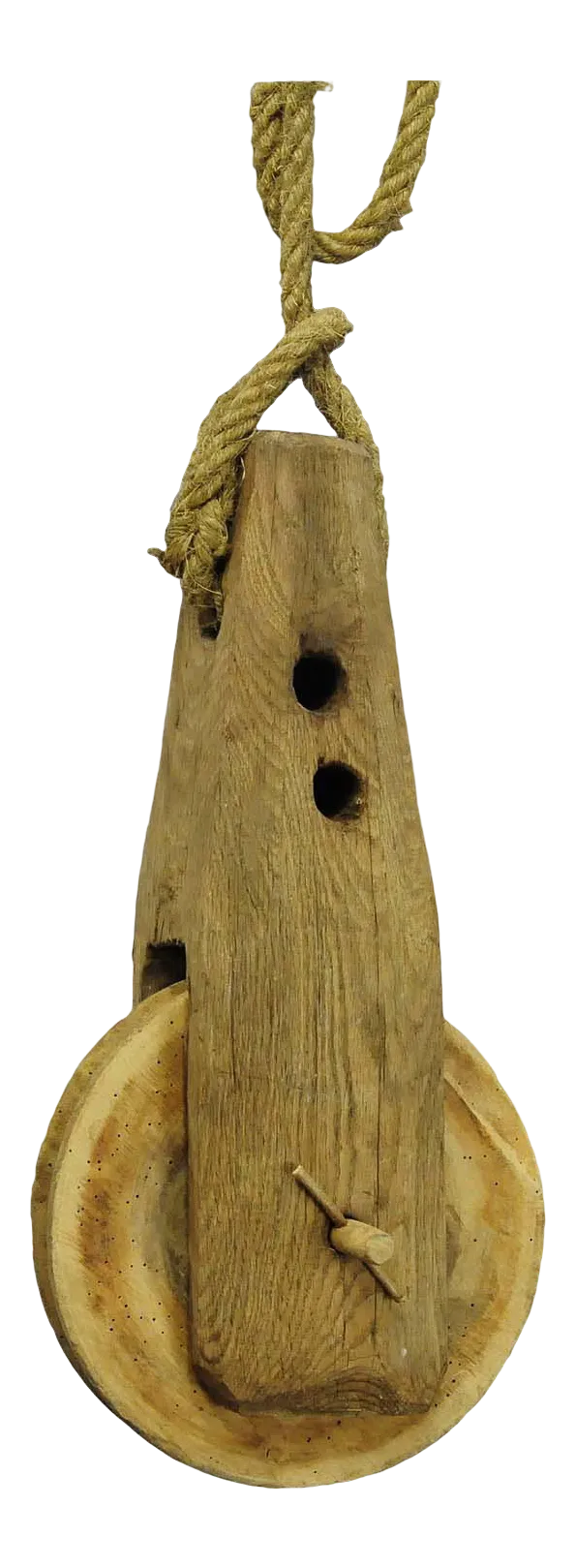A Great Rustic Black Forest Wooden Pulley With Rope | Chairish