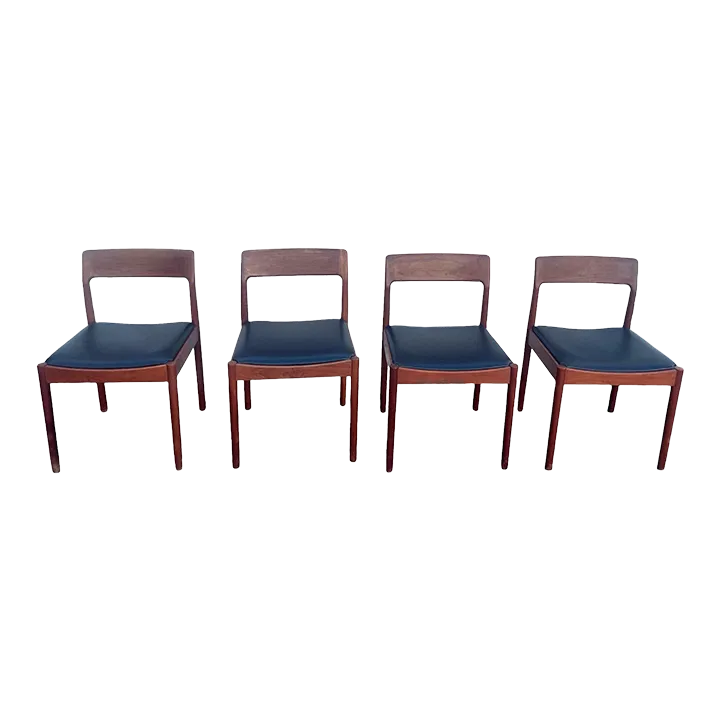 1960s Set of 4 Mid-Century, Modern Vintage Teak, Dining Chairs by ...