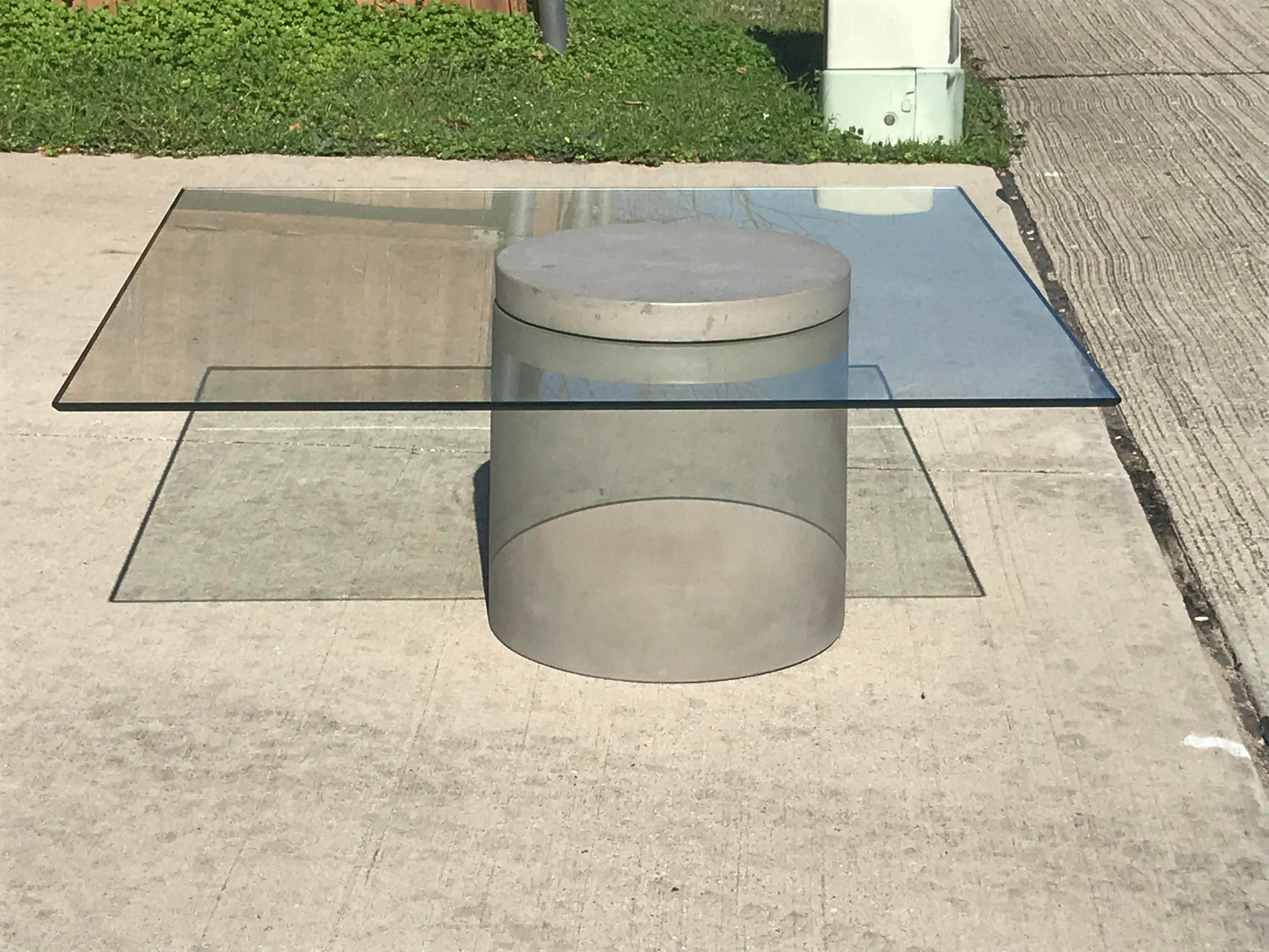 Industrial Modern Concrete and Glass Cantilevered Coffee Table Chairish