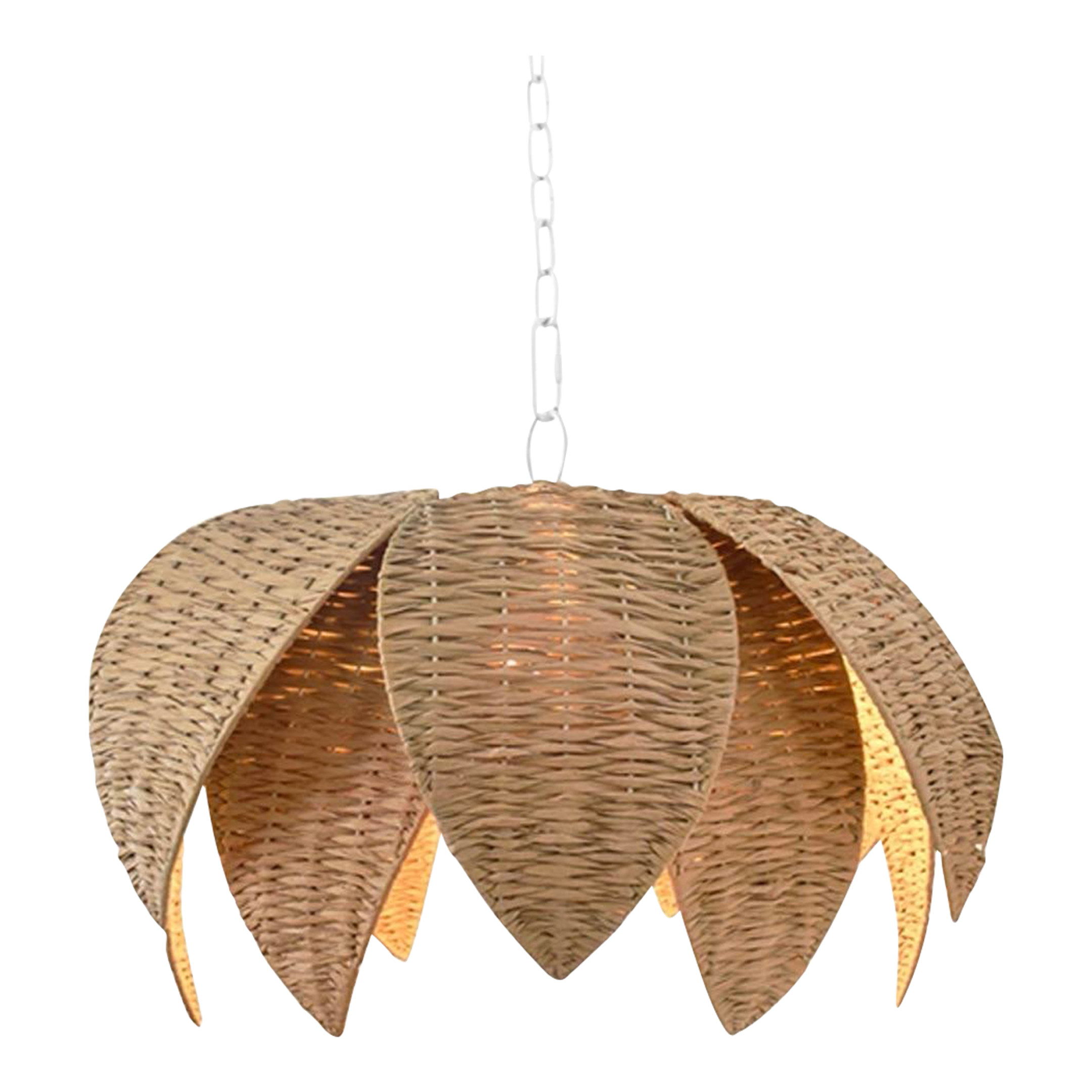 Matthew Izzo Home Lotus Flower Rafia Pendant Light | Chairish