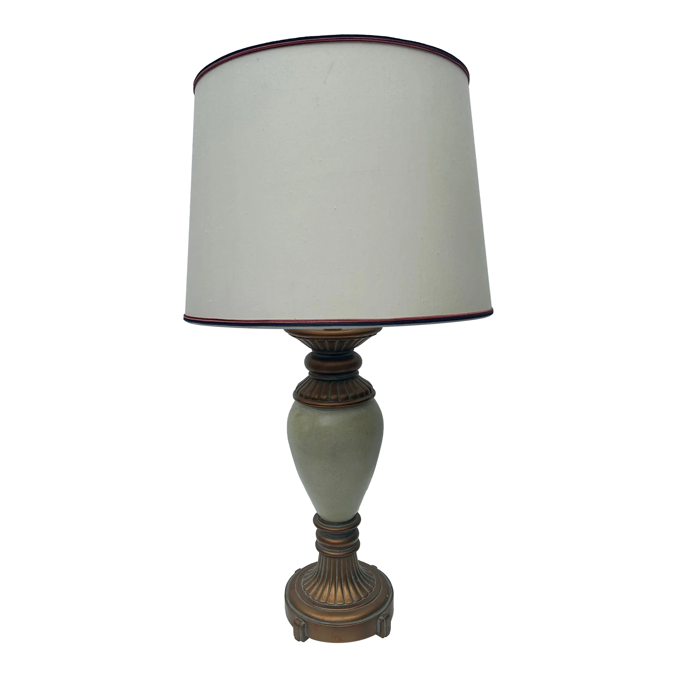 Late 20th Century Neoclassical Table Lamp With Custom Shade | Chairish