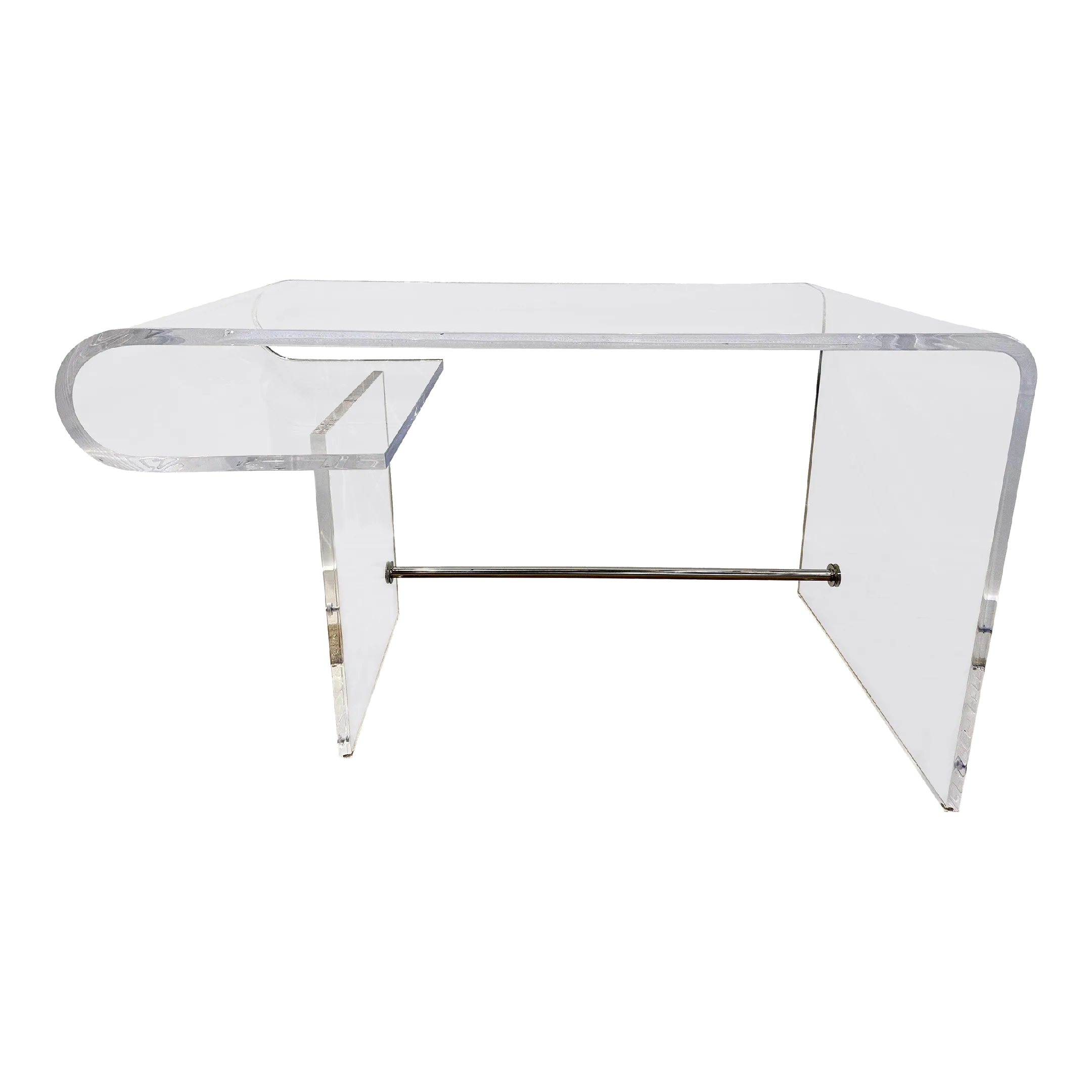 Chic Vintage Curved Lucite Desk | Chairish