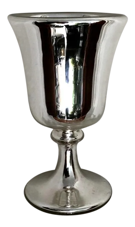 Mercury Glass Footed Cup | Chairish