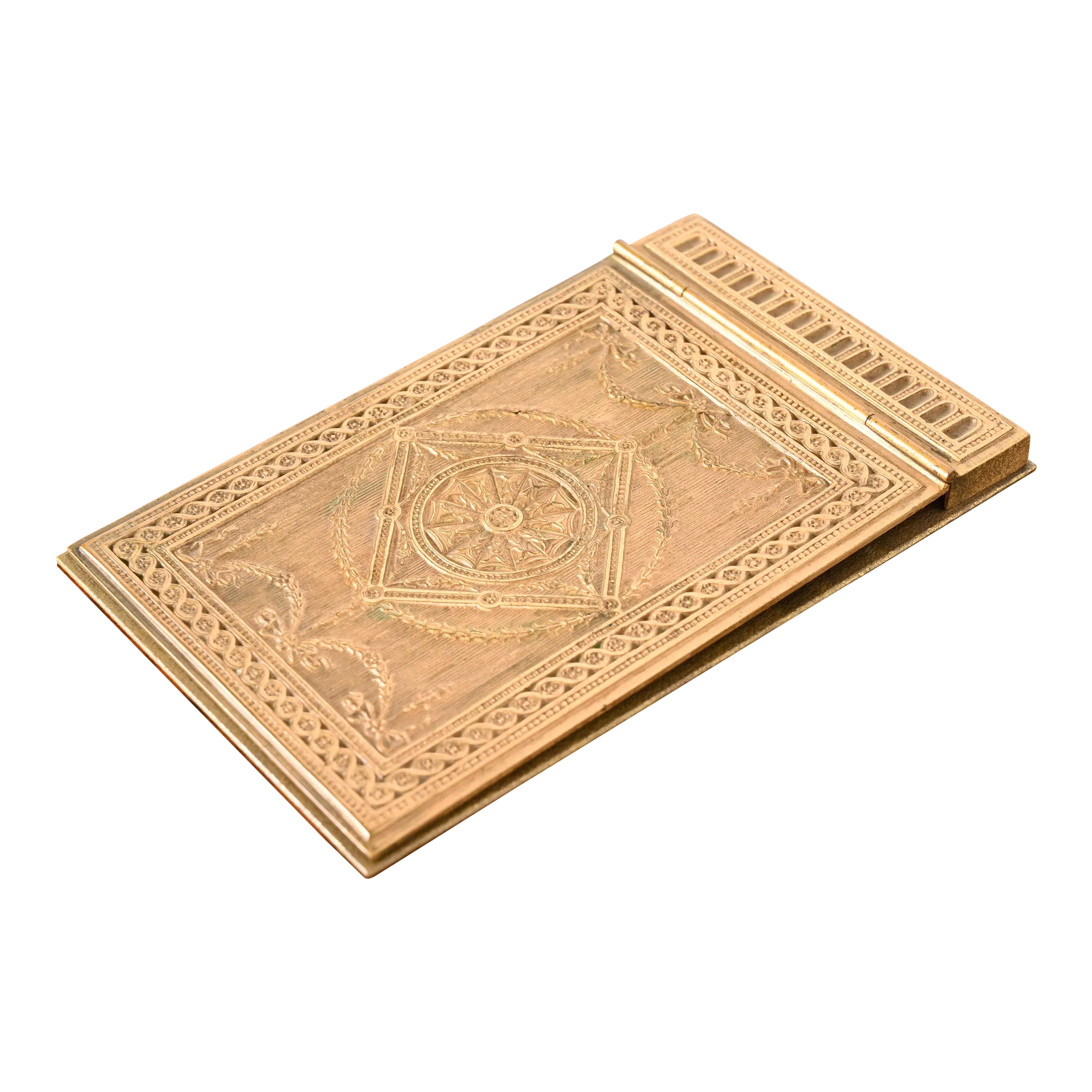 Tiffany Studios New York Adam Bronze Doré Notepad Holder | Chairish