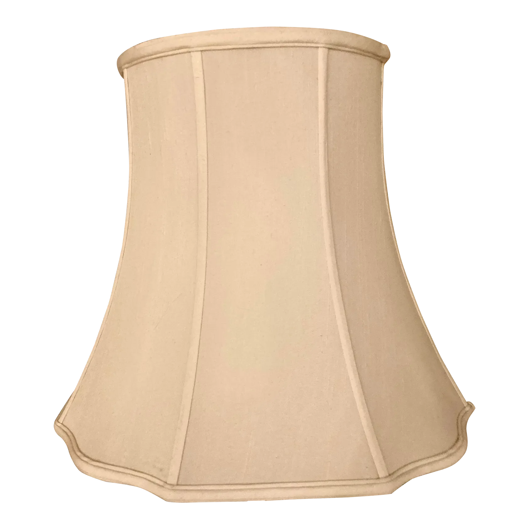 Large Silk Bell Shaped Linen Lamp Shade | Chairish