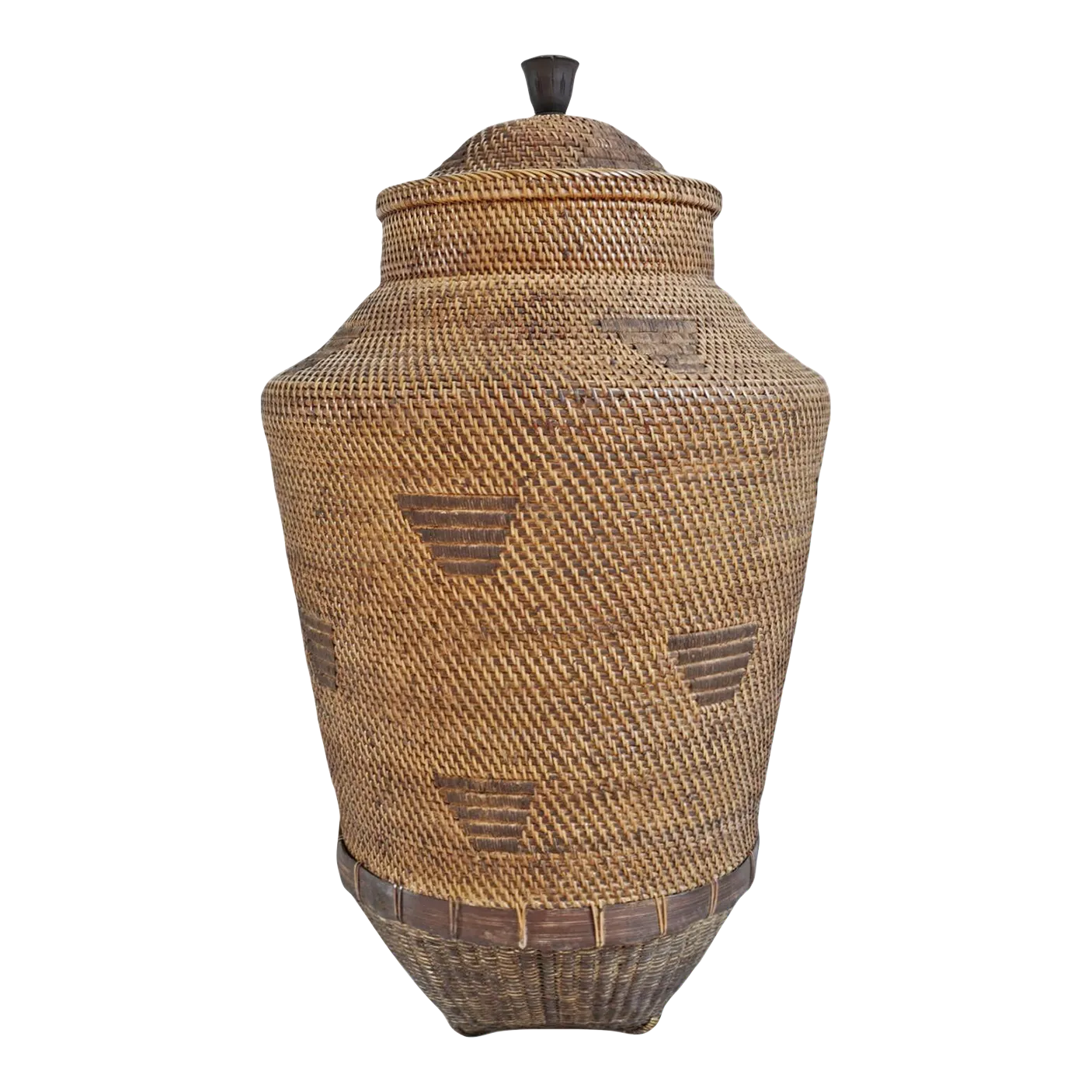 Tall Suma Basket with Lid | Chairish