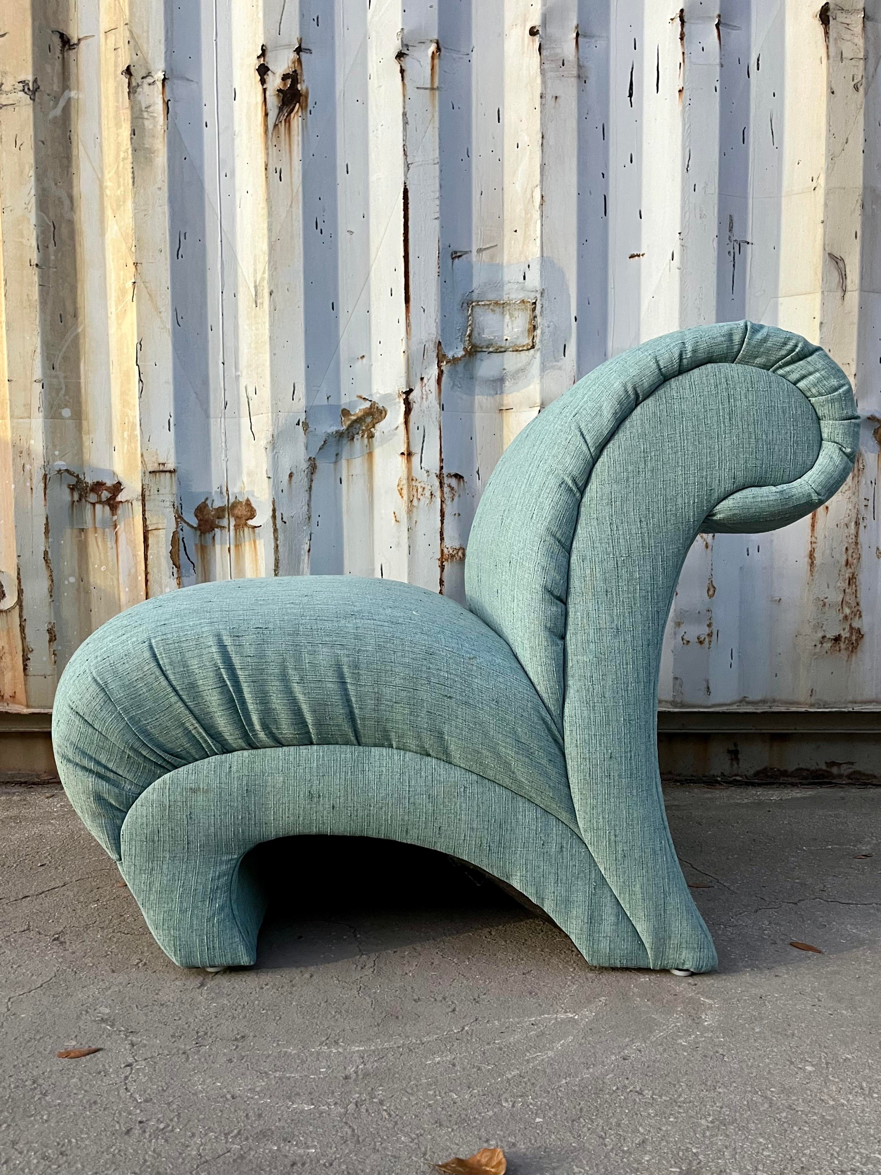 Post Modern Upholstered Lounge Accent Chair by Schweiger Industries. Circa 1980s Chairish