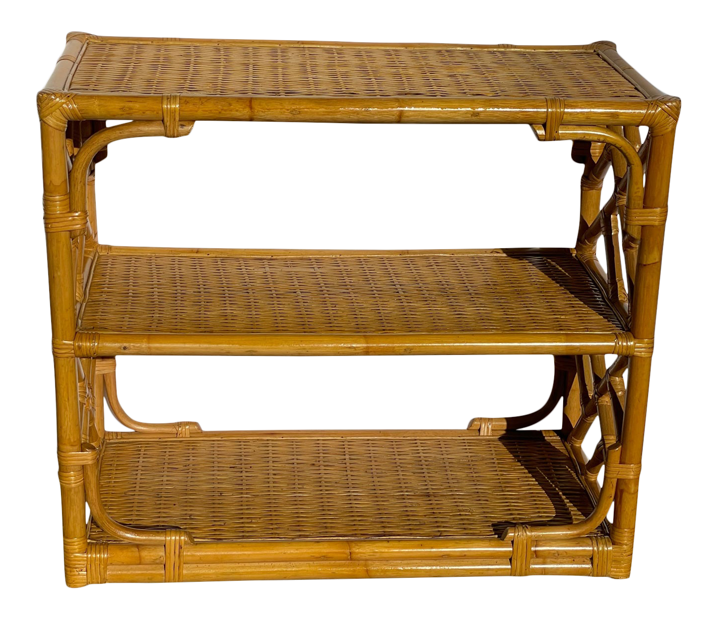 Rattan & Wicker 3 Tier Shelf | Chairish
