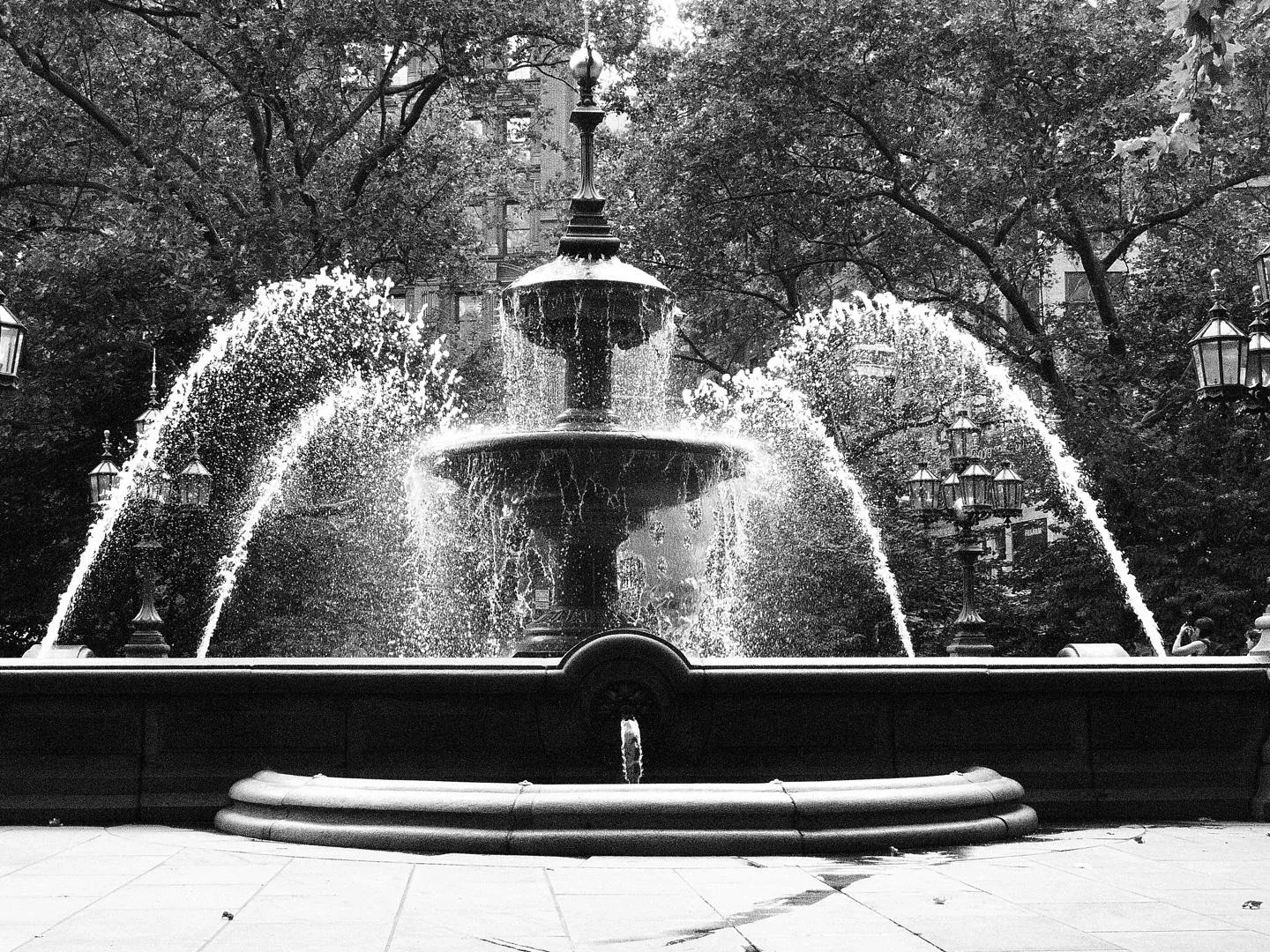 "Fountain in City Hall Park, NYC" Contemporary City Scene Photograph ...