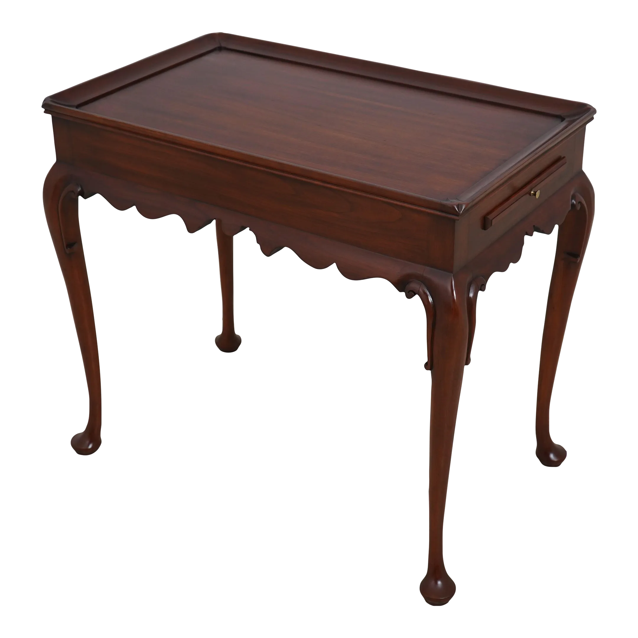 Henkel Harris Cherry Queen Anne 5416 Tea Table | Chairish